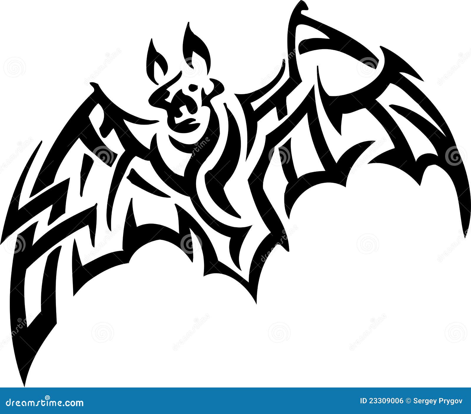 Bat in Tribal Style - Vector Illustration Stock Vector - Illustration ...