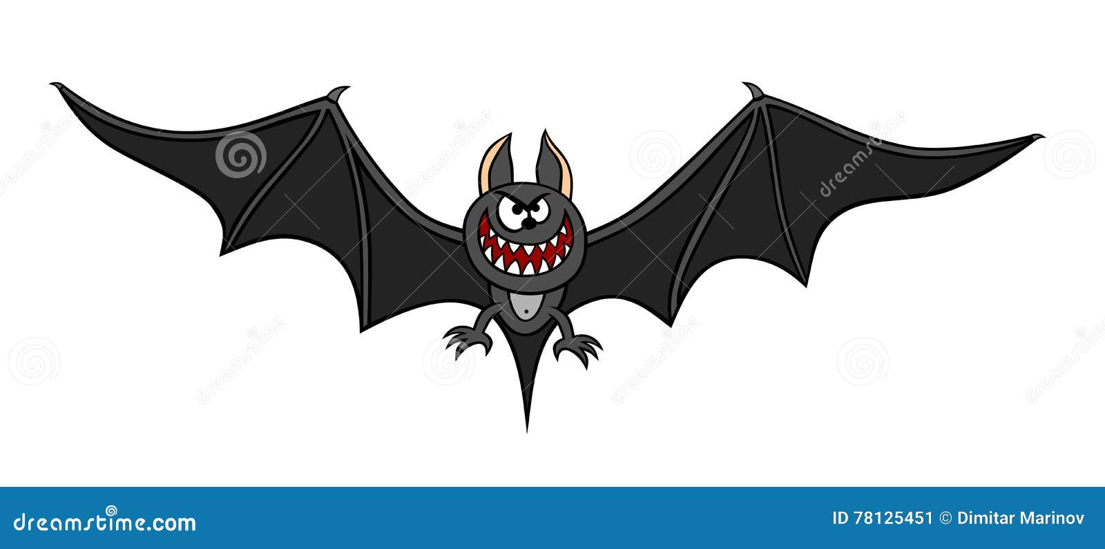 Bat stock vector. Illustration of halloween, evil, wings - 78125451