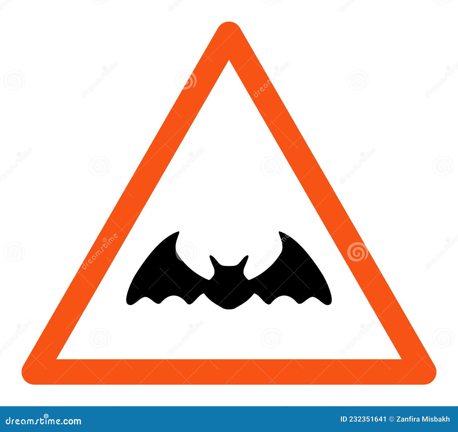 Bat Warning Vector Icon Illustration Stock Vector - Illustration of ...