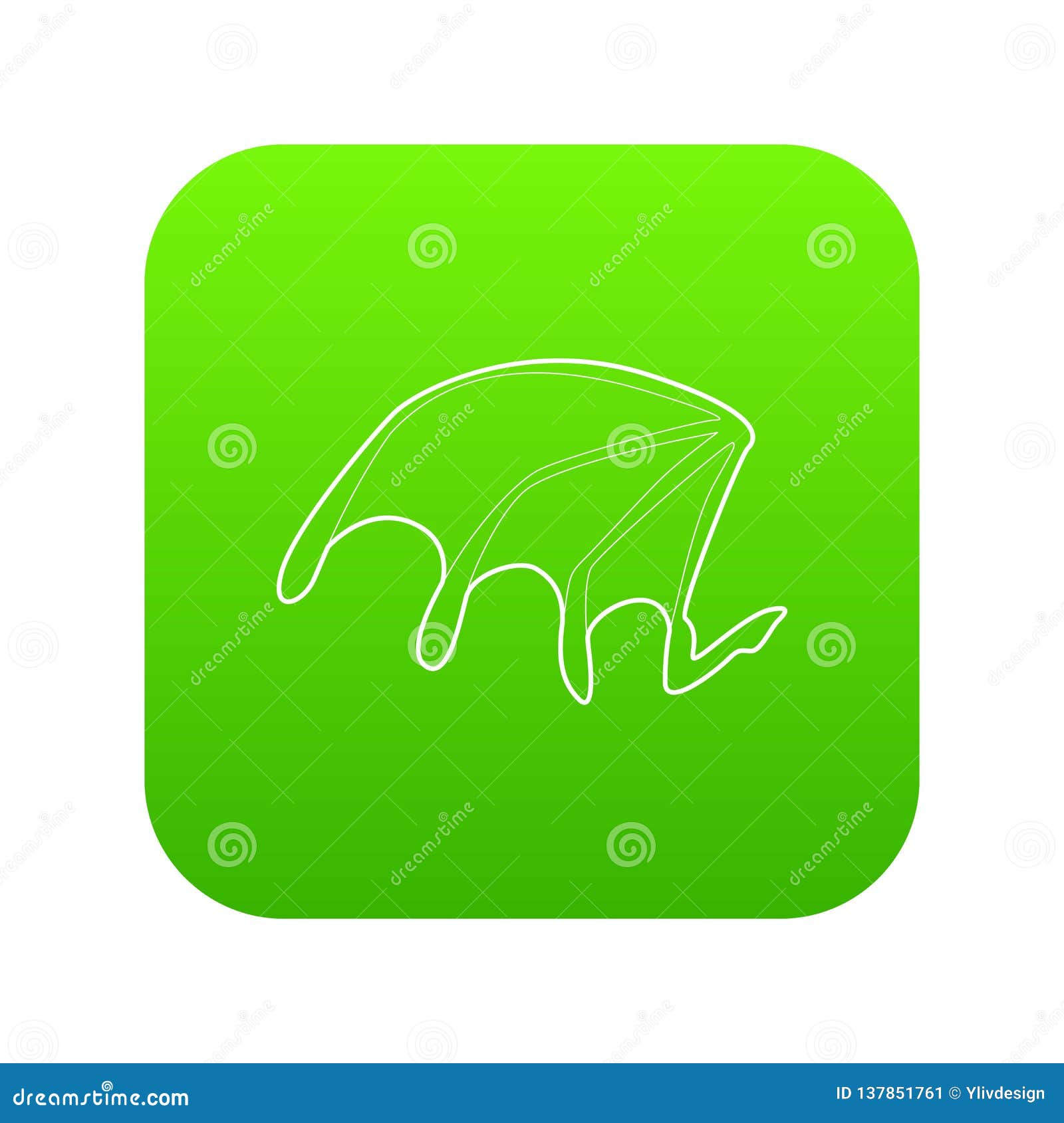 Bat wing icon green vector stock vector. Illustration of symbol - 137851761