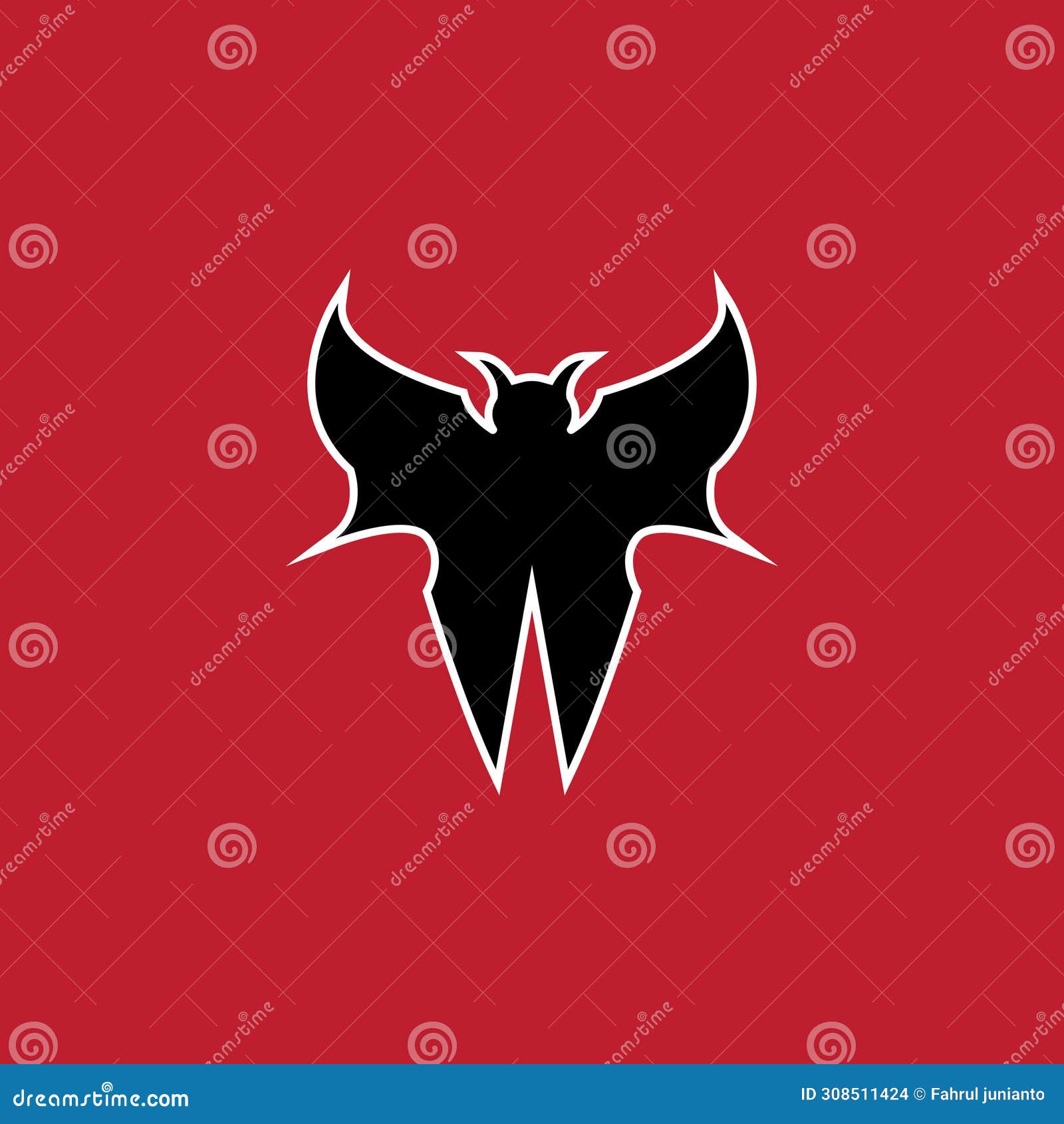 Bat Wing Silhouette Icon and Symbol Vector Template Illustration Stock ...
