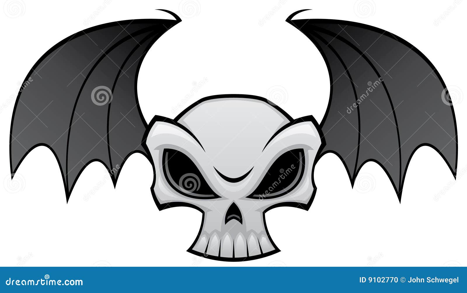 Bat Wing Skull stock vector. Illustration of skull, wing - 9102770