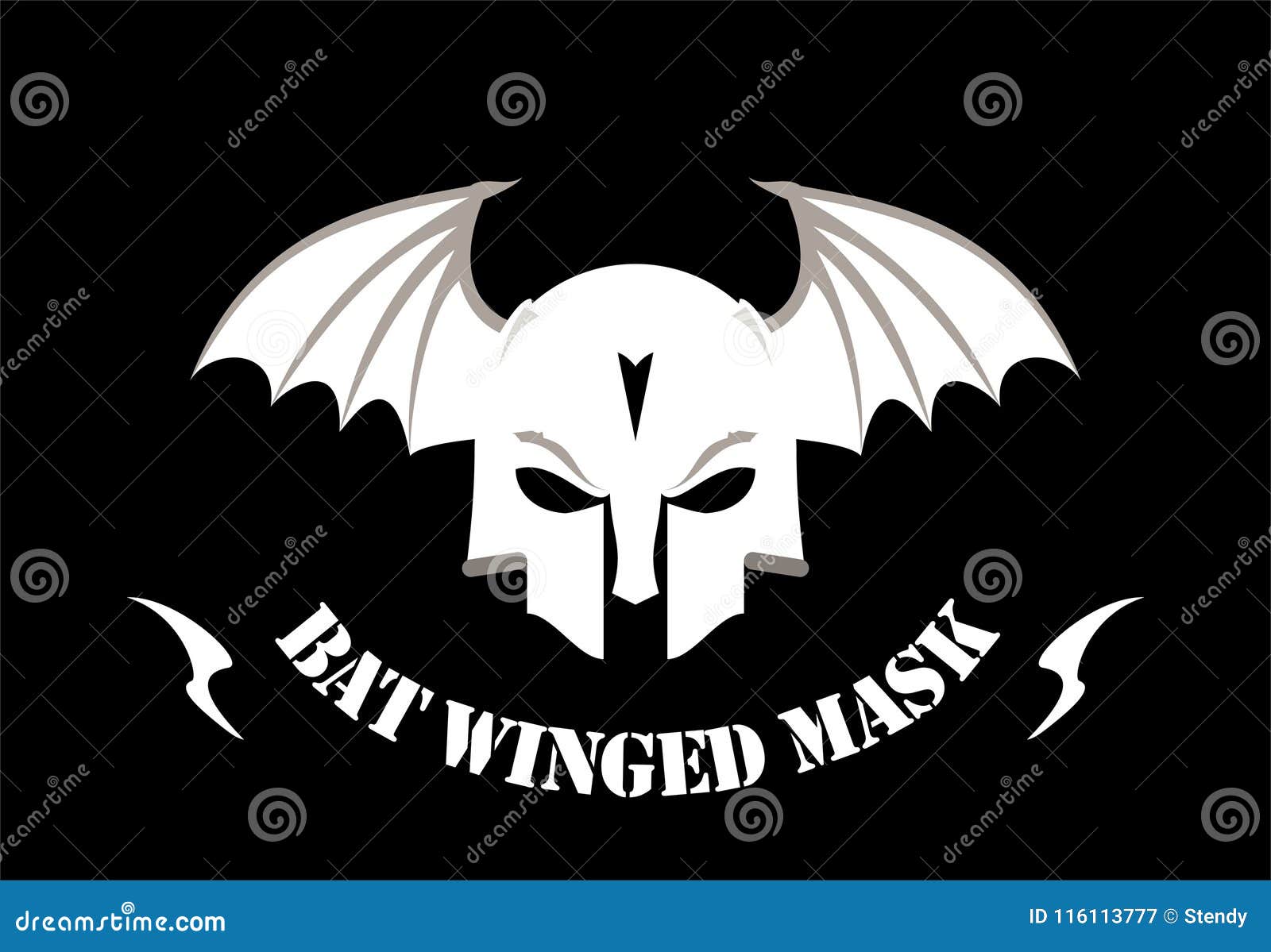 Winged Mask Mascot. Winged Head Warrior. Stock Photo | CartoonDealer ...