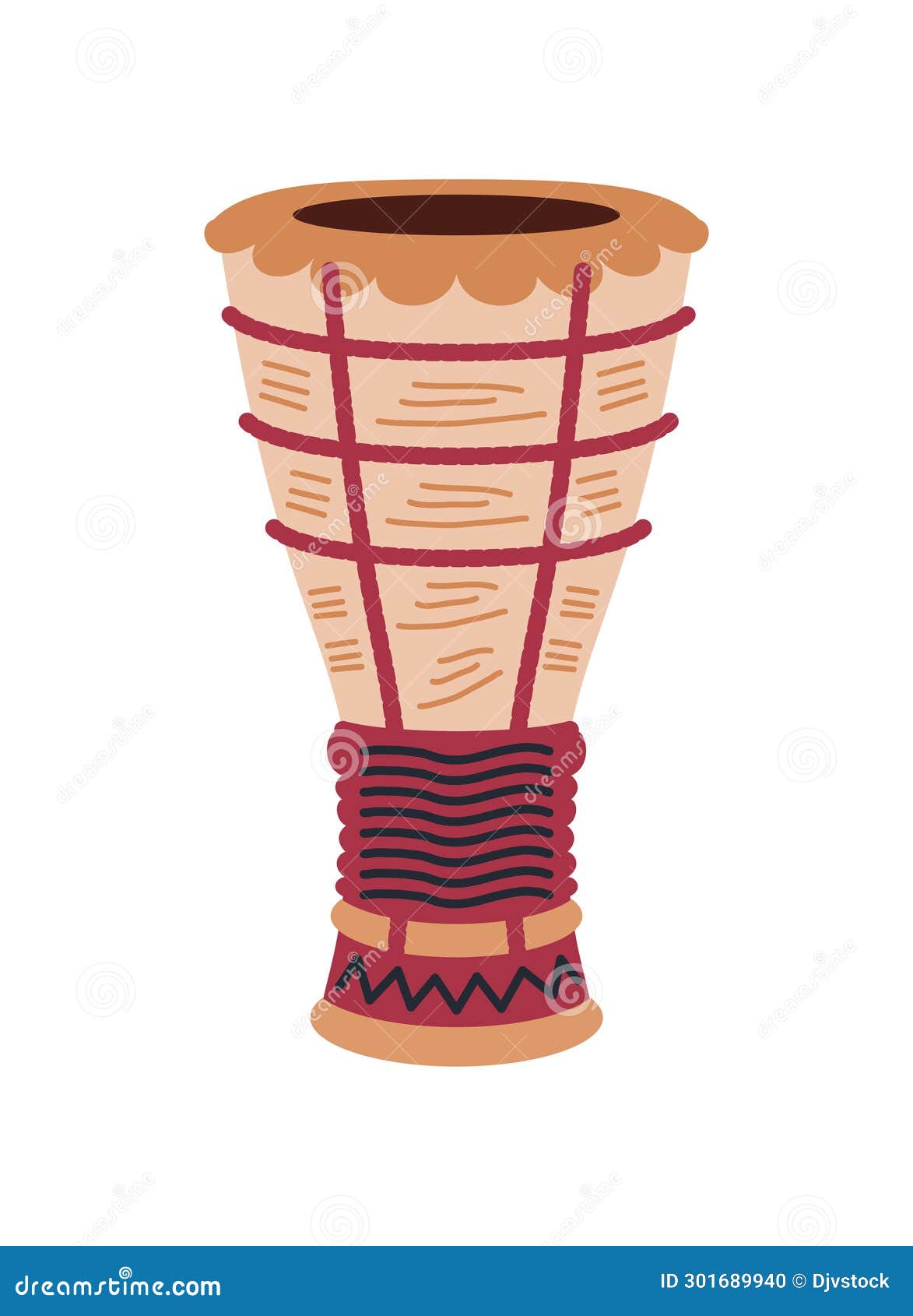Bata drum ethnic stock vector. Illustration of vector - 301689940