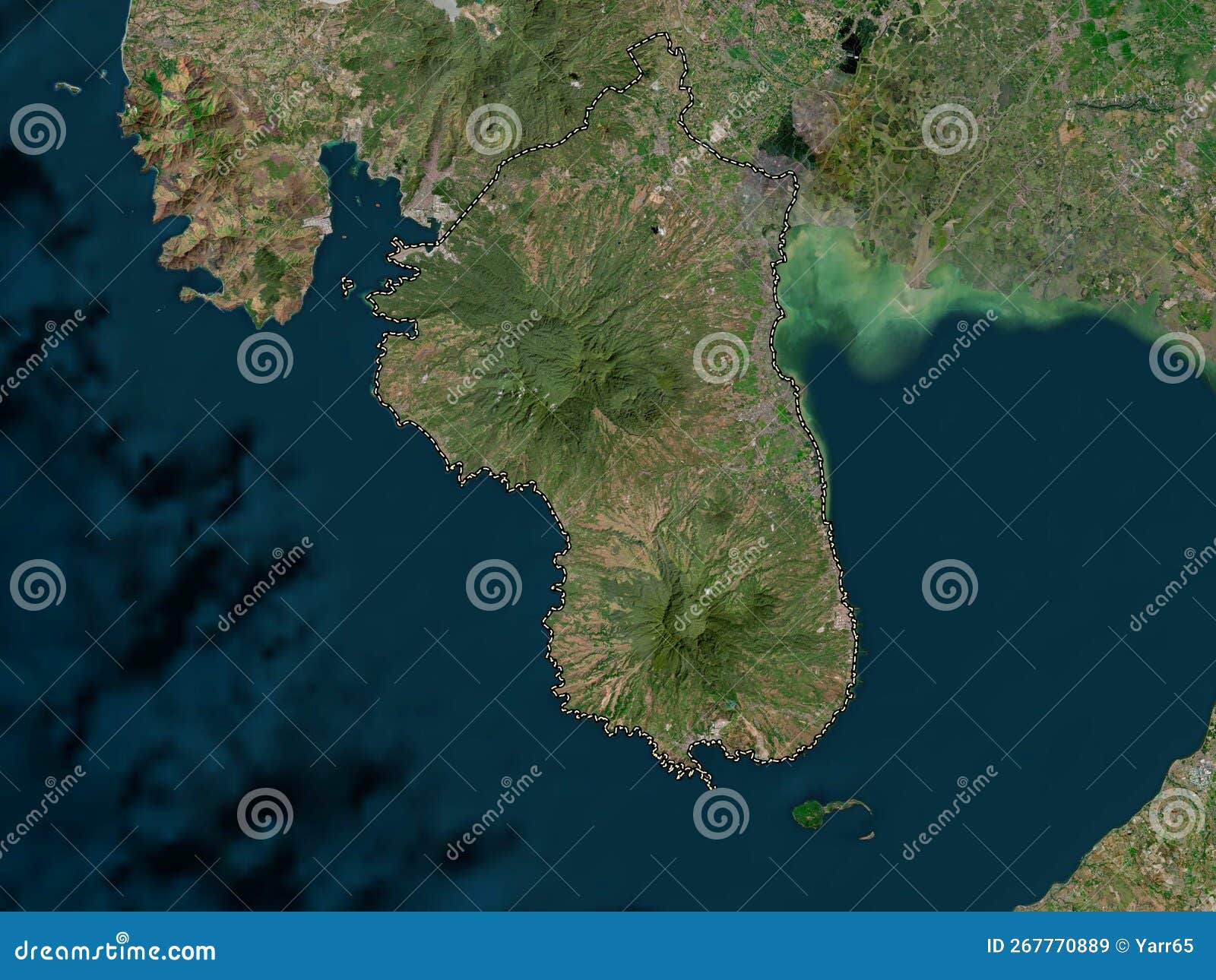 Bataan, Philippines. High-res Satellite. No Legend Stock Illustration ...