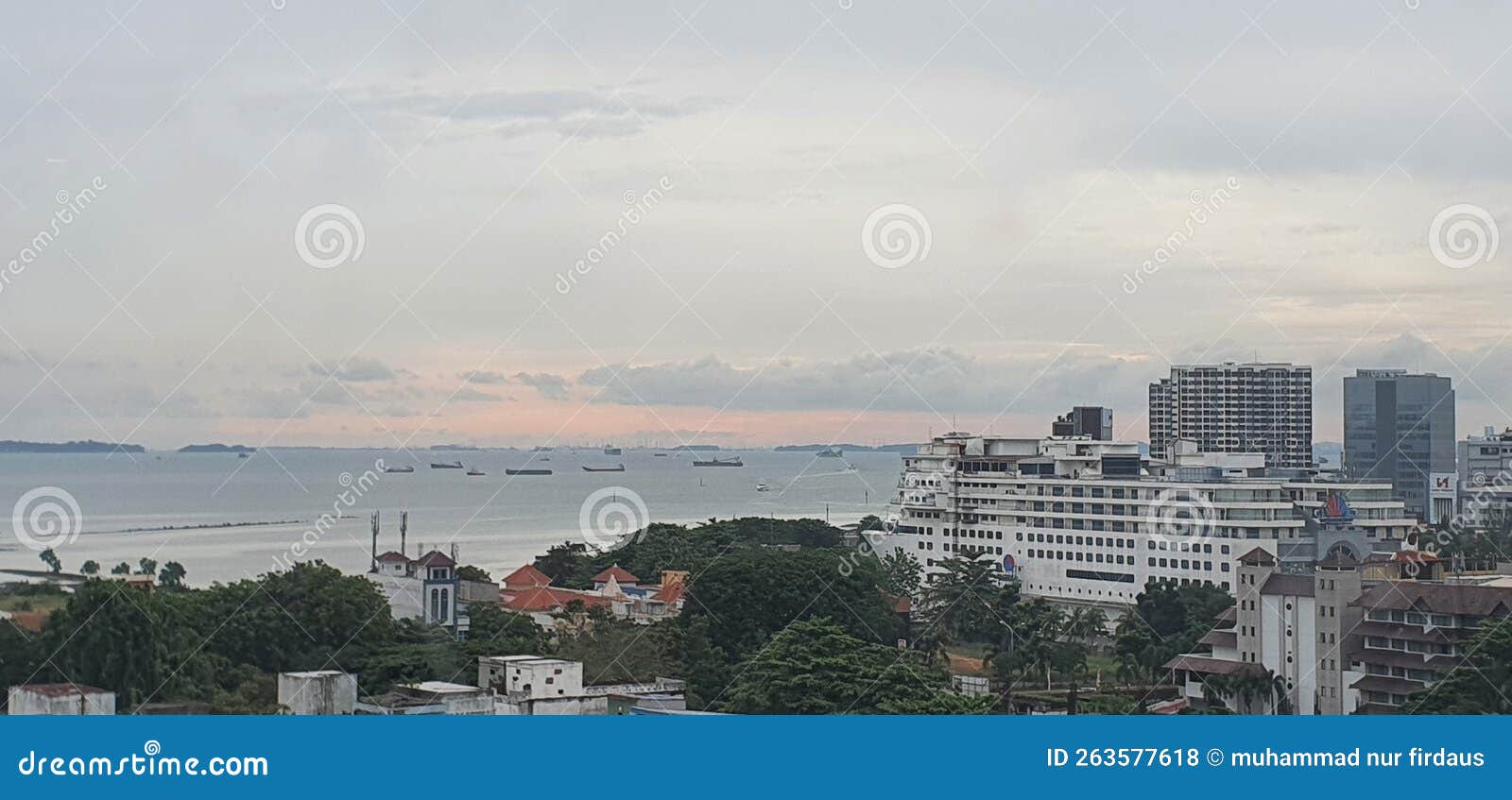 Batam Harbor in the Evening with Beautiful View Stock Photo - Image of ...