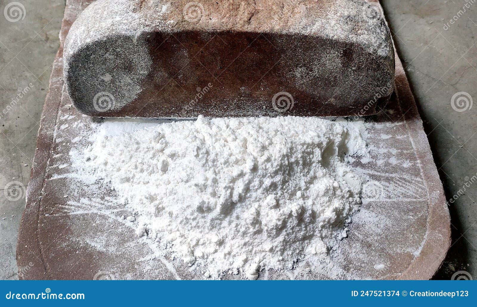 Batan Kitchen Utensil Also Called Sil Batta in India Stock Photo ...