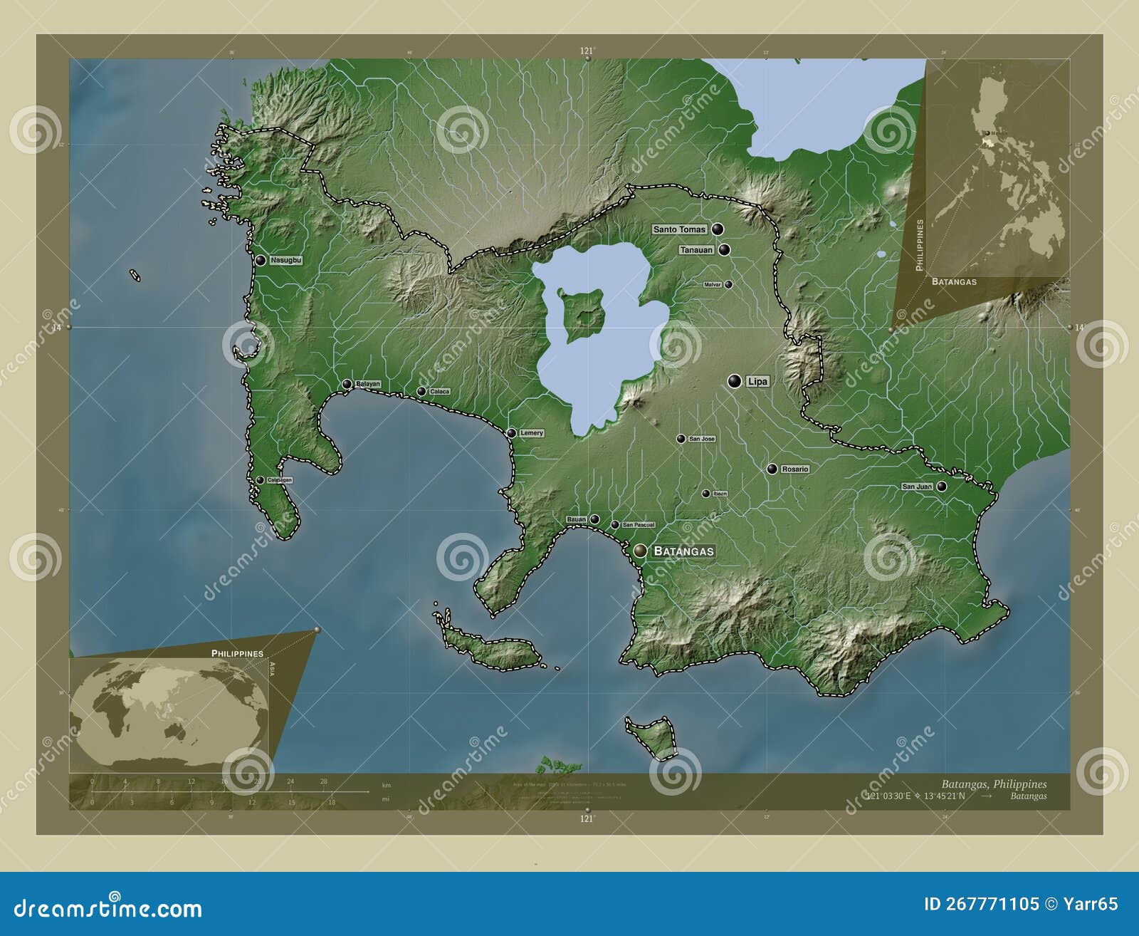 Batangas, Philippines. Wiki. Labelled Points of Cities Stock ...