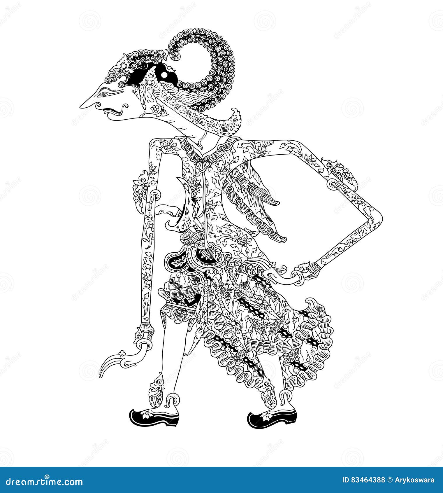 Batara Aswin stock vector. Illustration of show, wayang - 83464388