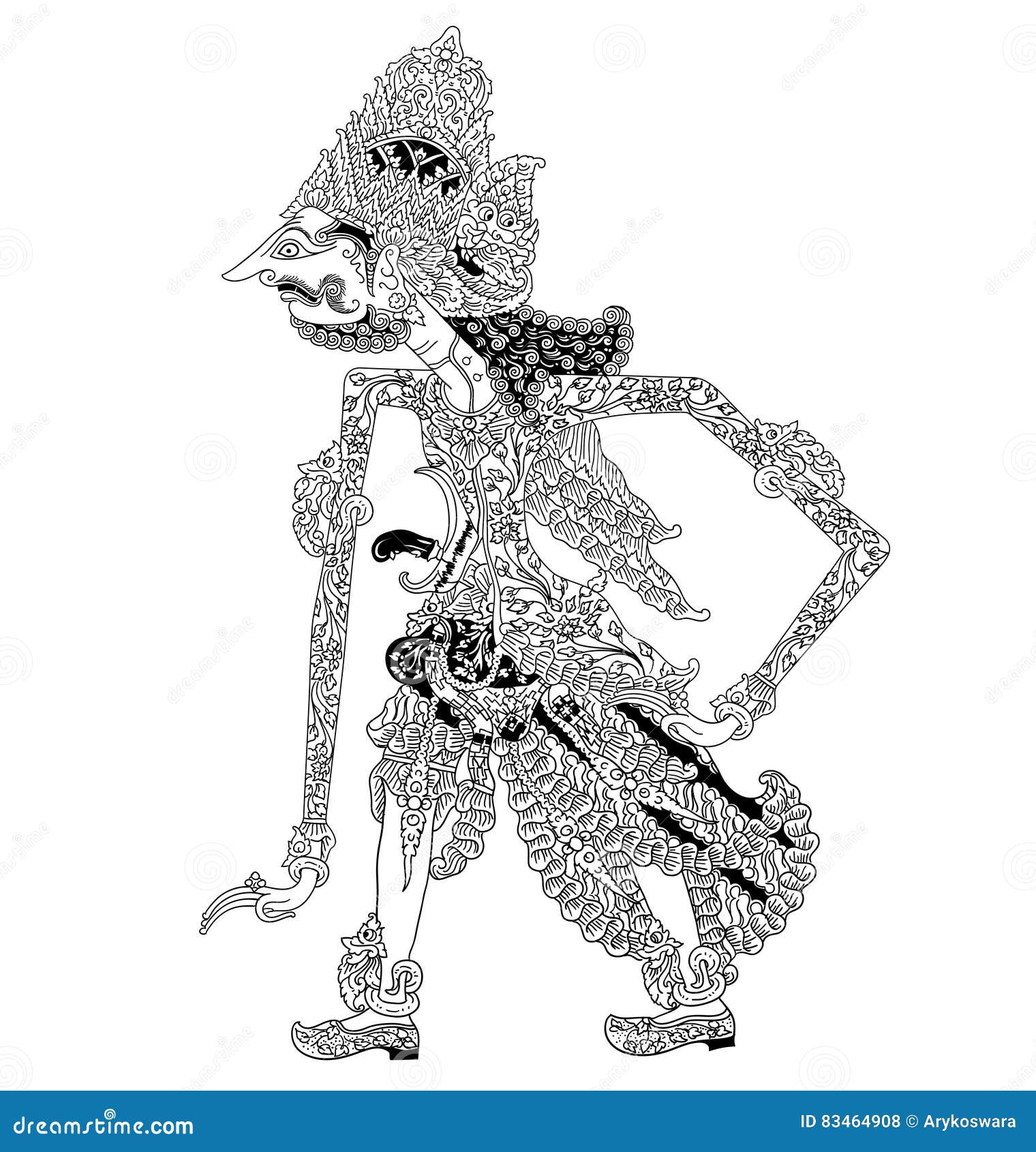 Batara Brahma stock vector. Illustration of wayang, traditional - 83464908