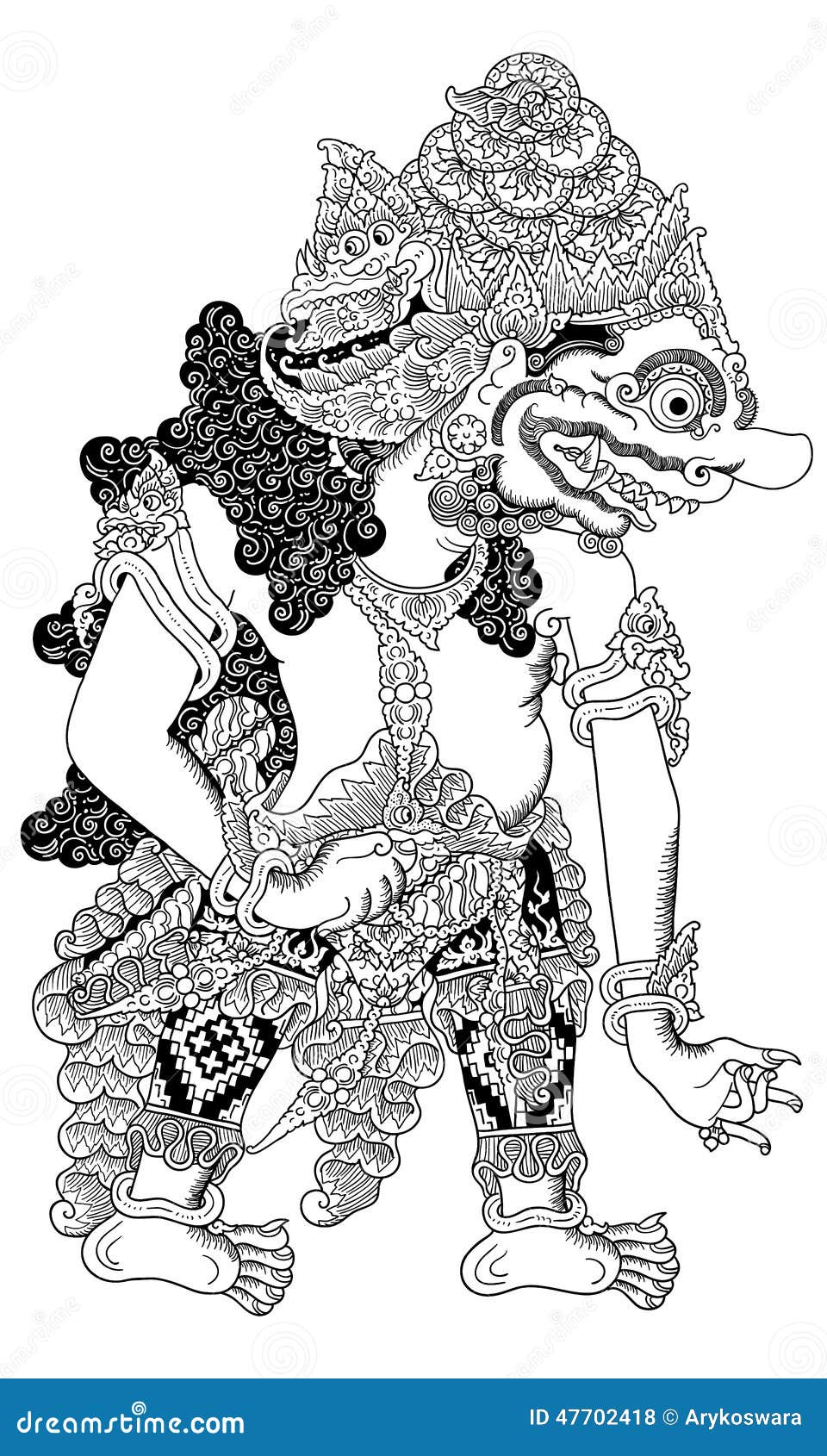 Batara Kala ilustração do vetor. Ilustração de kala, mostra - 47702418