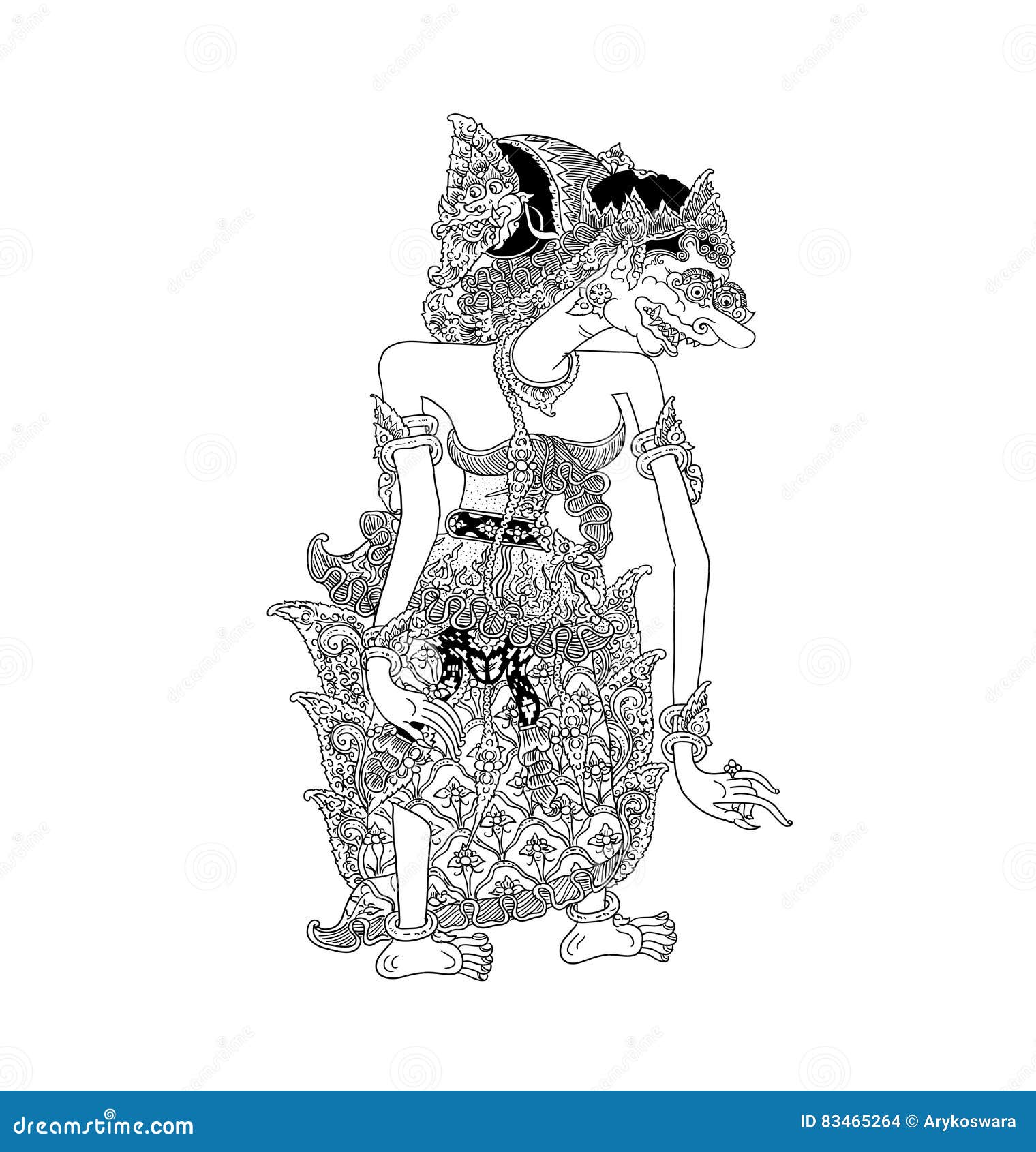 Batari Durga stock vector. Illustration of durga, wayang - 83465264