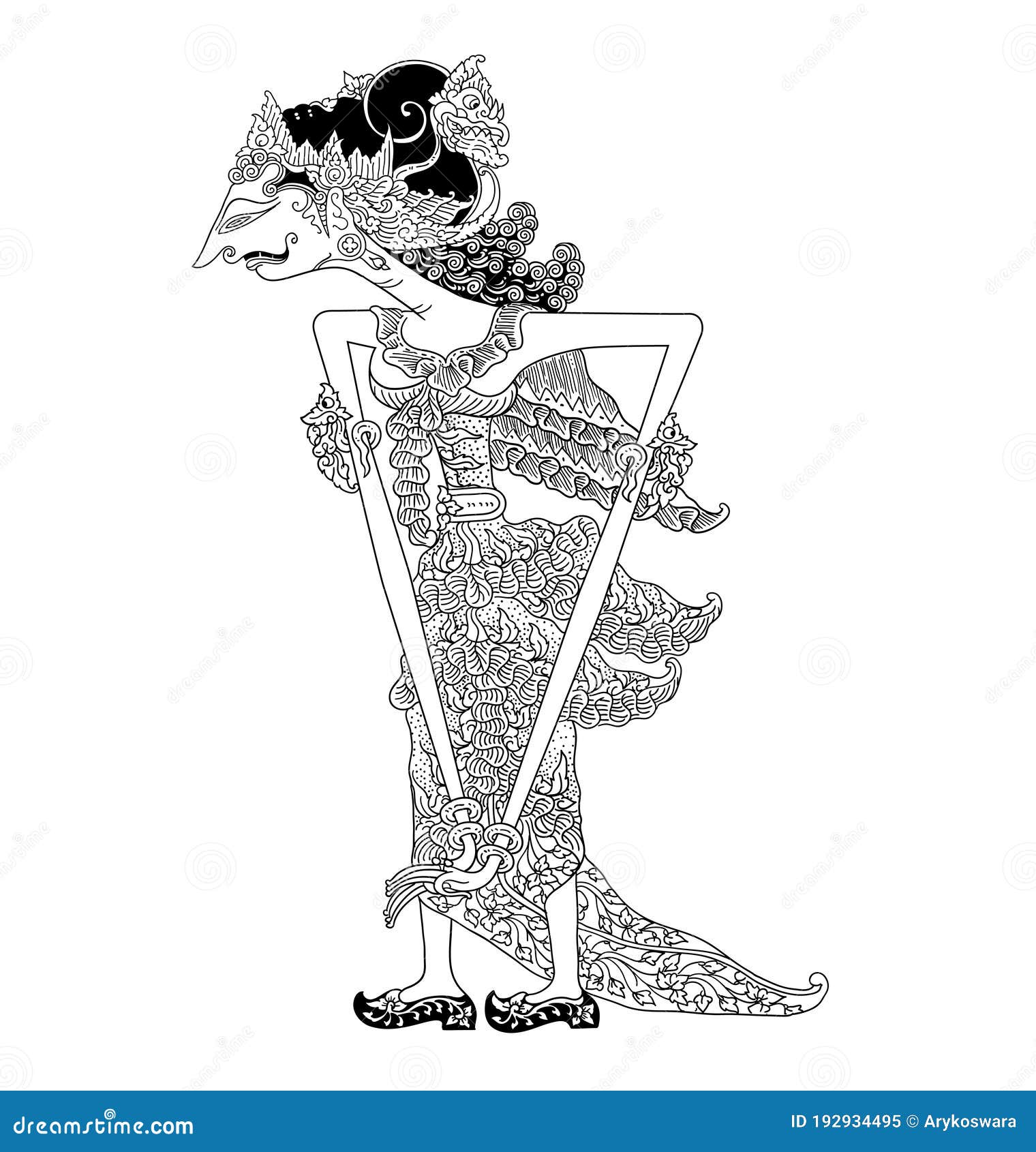 Batari Tara stock vector. Illustration of puppet, traditional - 192934495