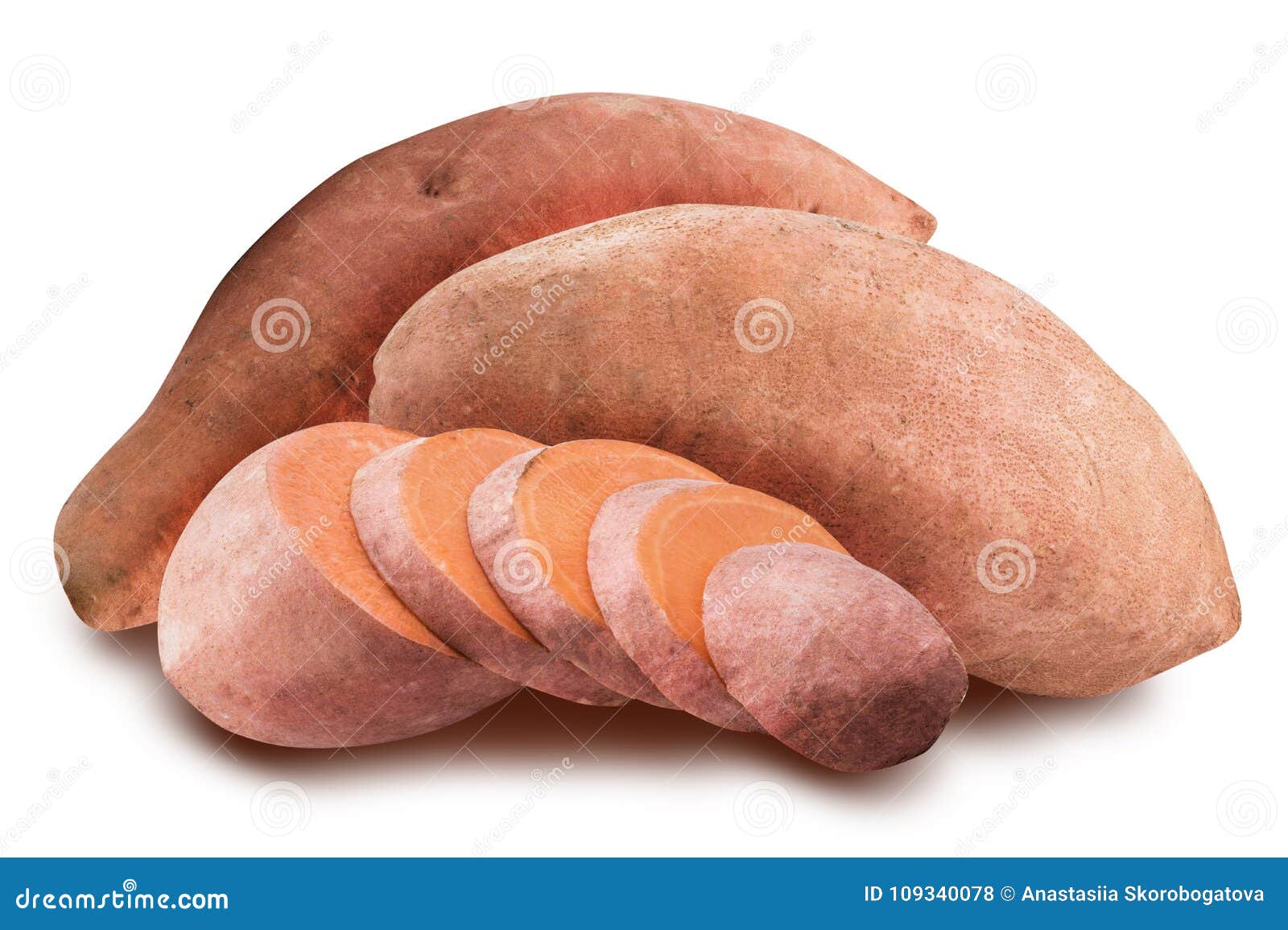 Batata Cor-de-rosa Doce Isolada No Fundo Branco Foto de Stock - Imagem ...