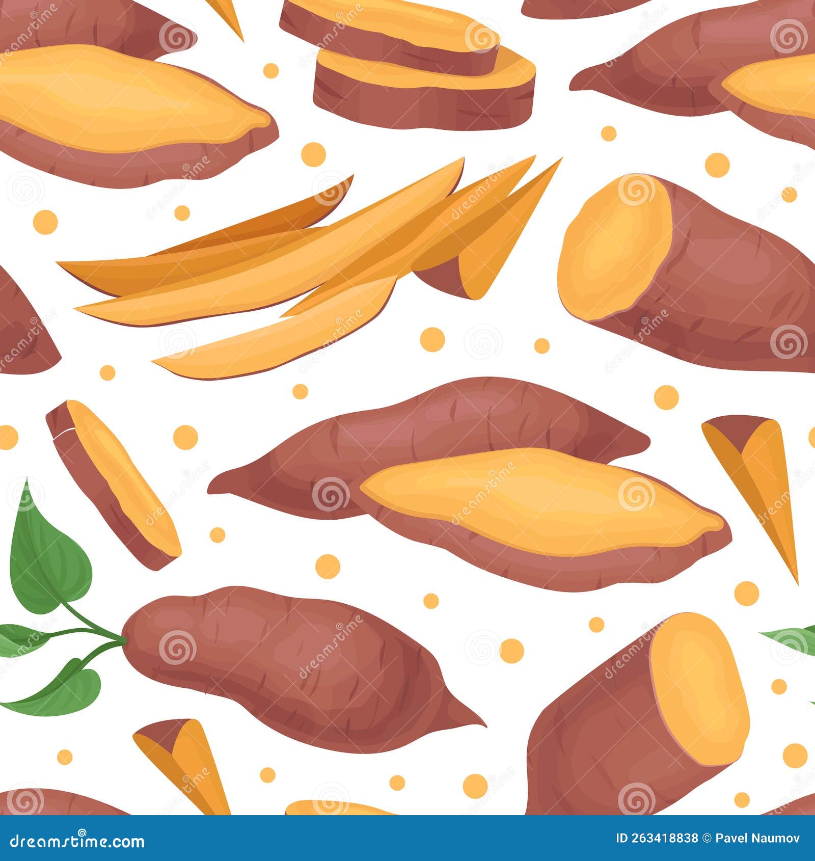 Batata or Sweet Potato Root Vegetable Seamless Pattern Design Vector ...