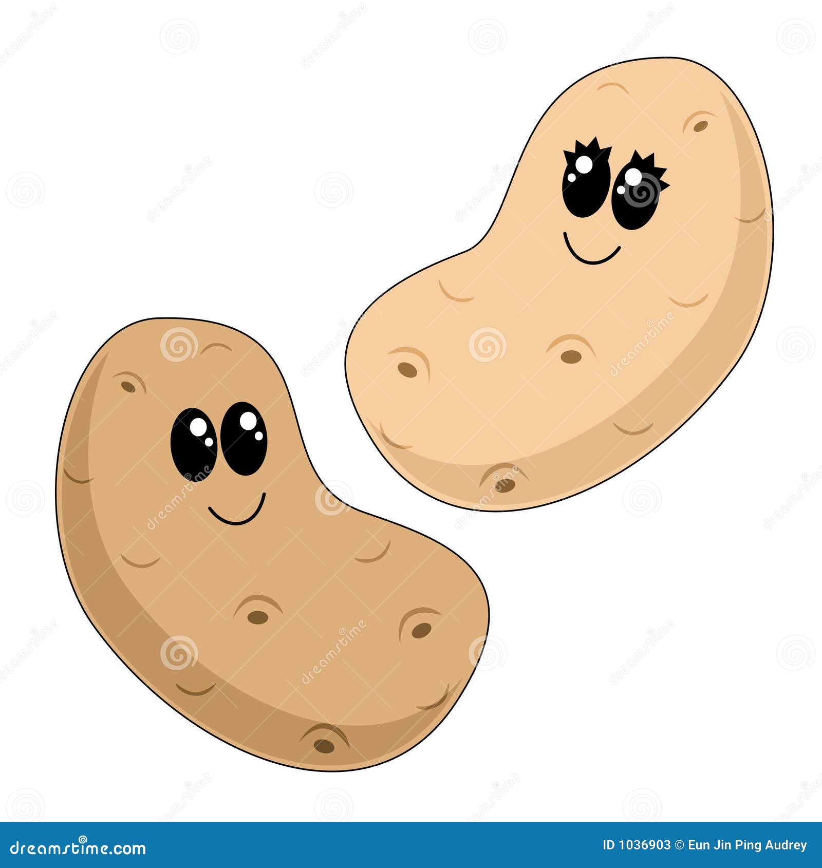 Batatas Dos Desenhos Animados Ilustração do Vetor - Ilustração de ...