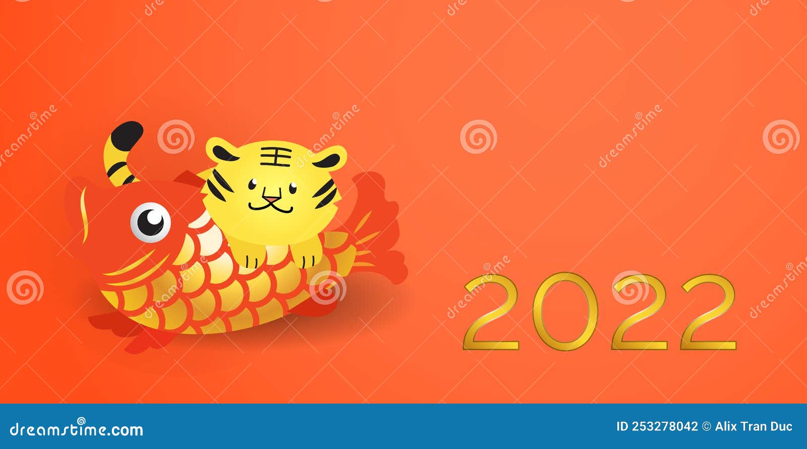 Zodiac Tiger Banner Carp Fish As Sign of Surplus and Abundance Stock ...