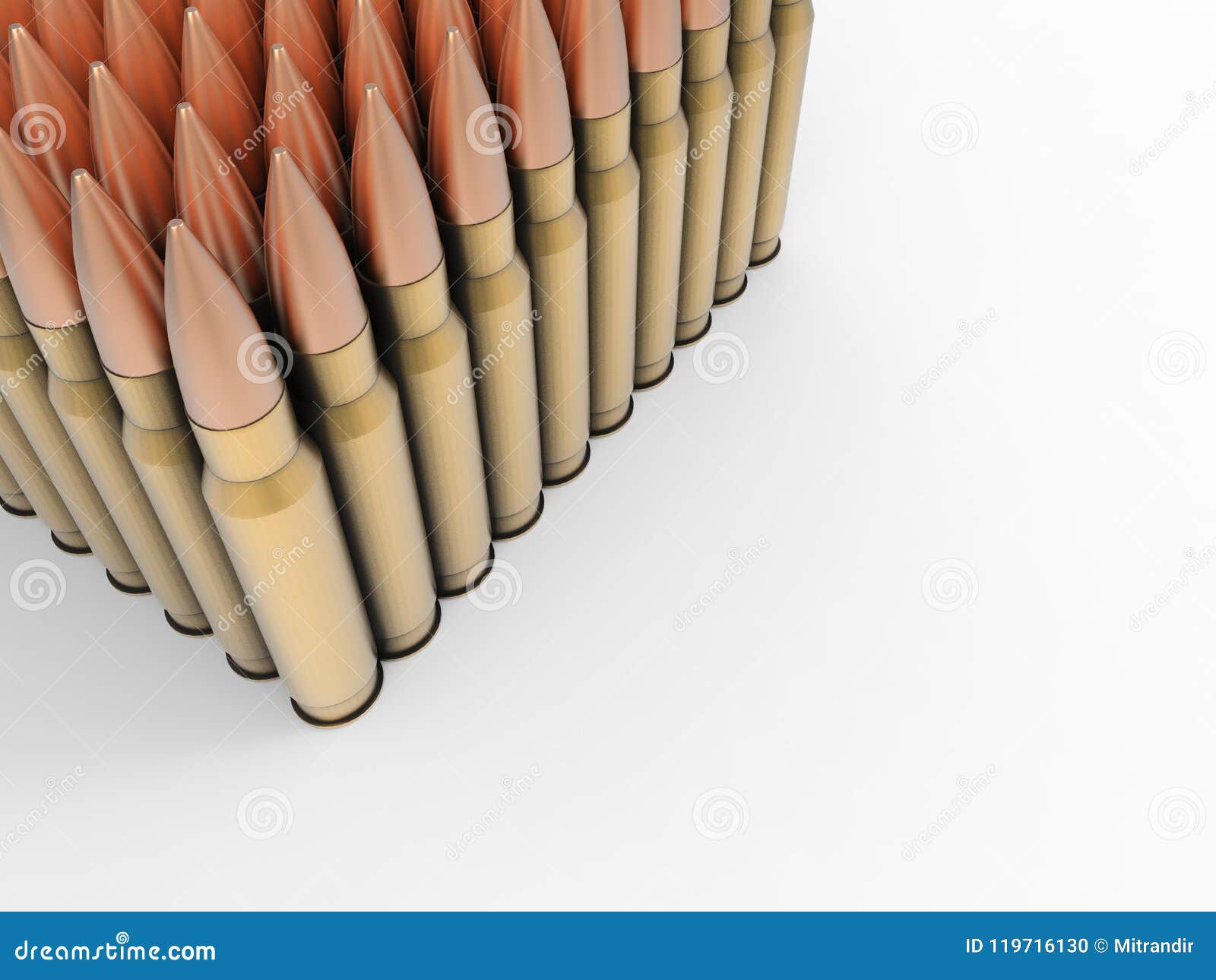 Batch Of Ammo - High Calibre Bullets - Top Down View Stock Photography ...