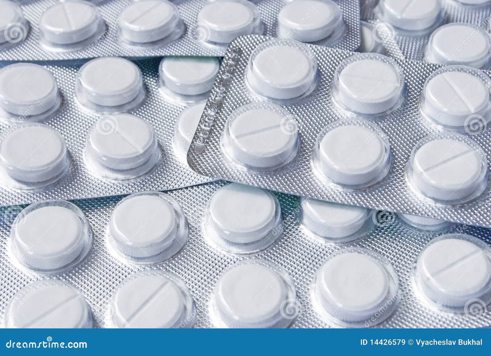 Batch of Blisters with White Round Pills Stock Image - Image of healthy ...