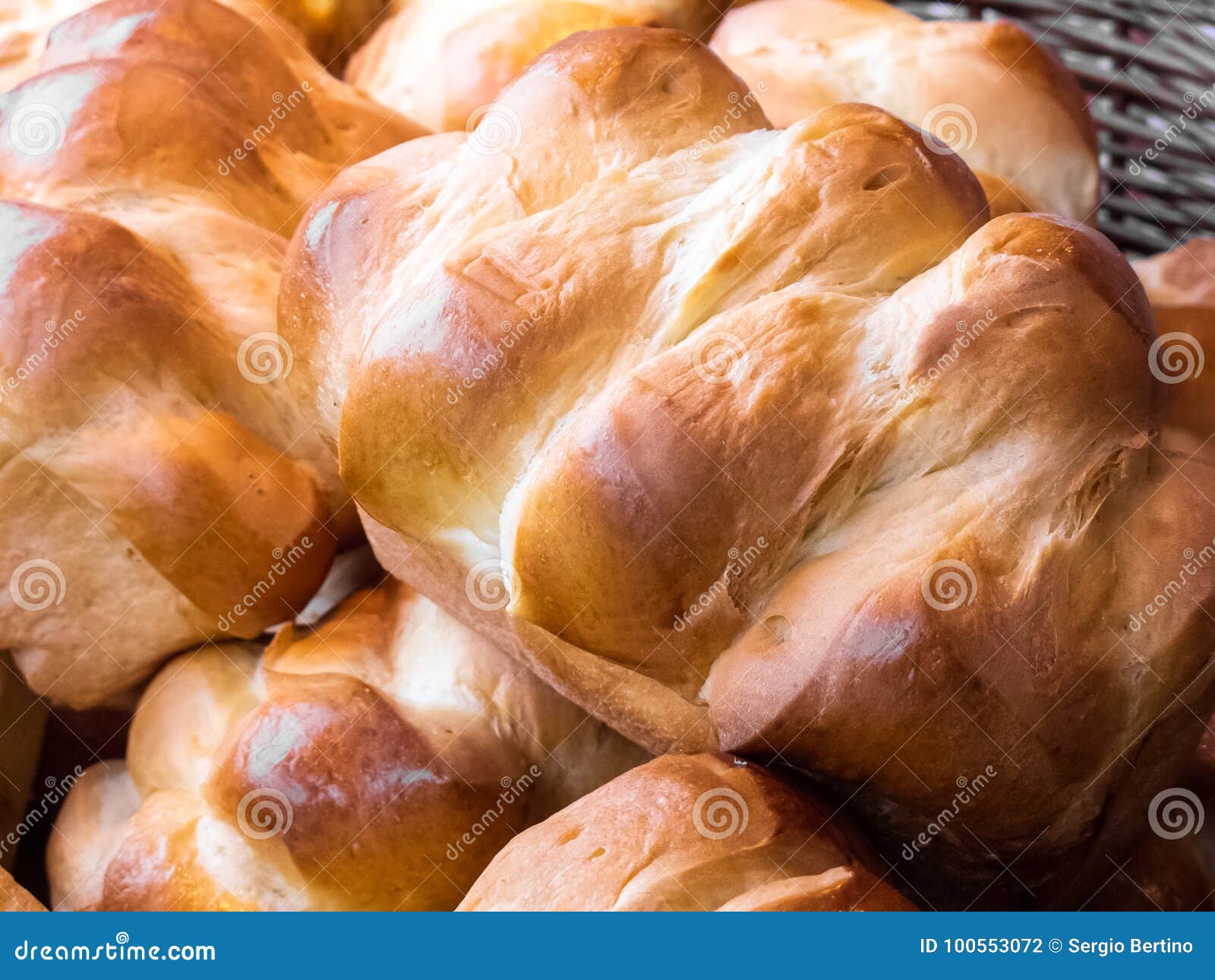 Batch of Freshly Baked Crusty Loaves of Bread Stock Photo - Image of ...