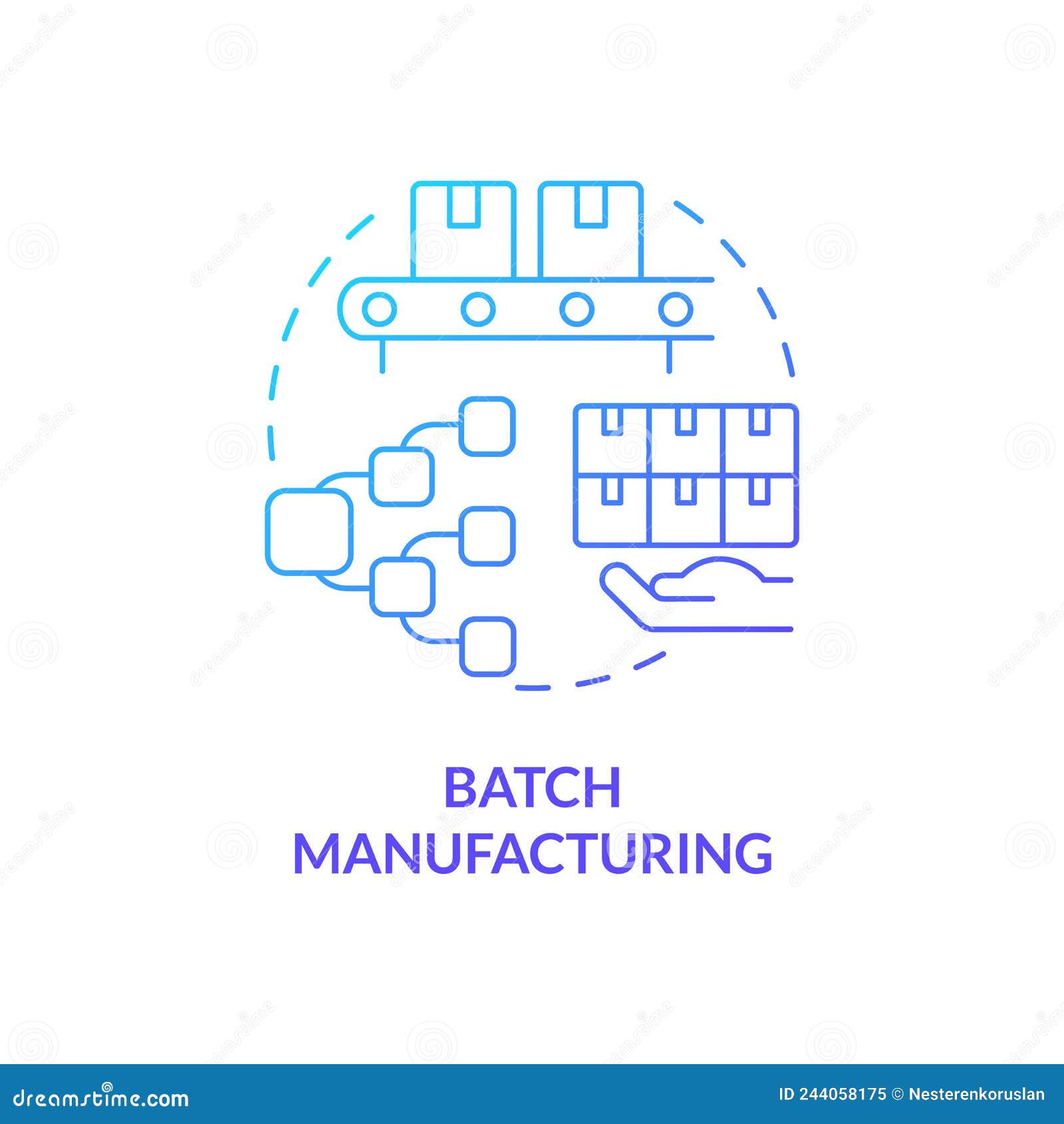 Batch Manufacturing Blue Gradient Concept Icon Stock Vector ...