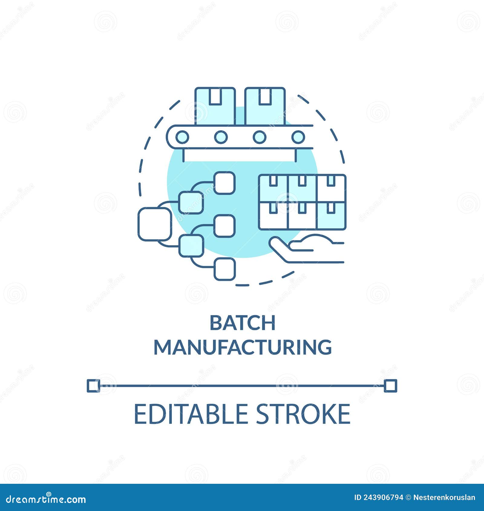 Batch Manufacturing Turquoise Concept Icon Stock Vector - Illustration ...