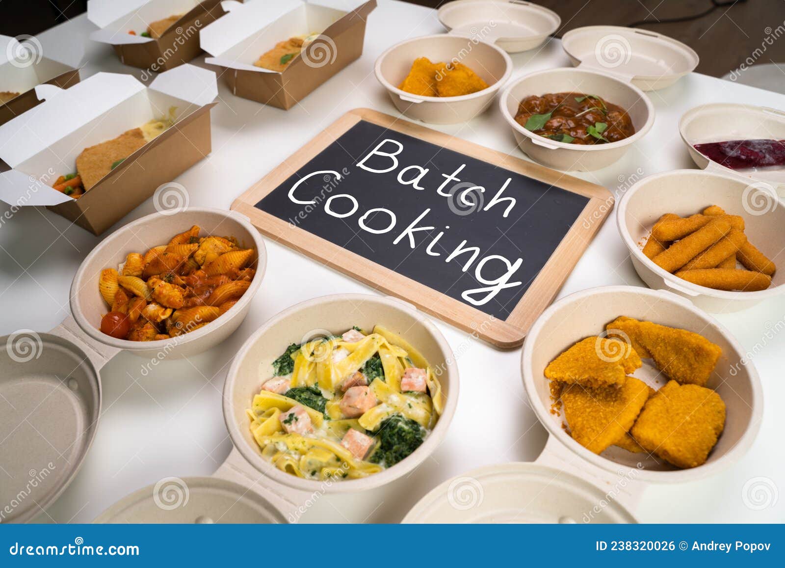 Batch Meal Prep and Cooking Stock Photo - Image of packed, batching ...