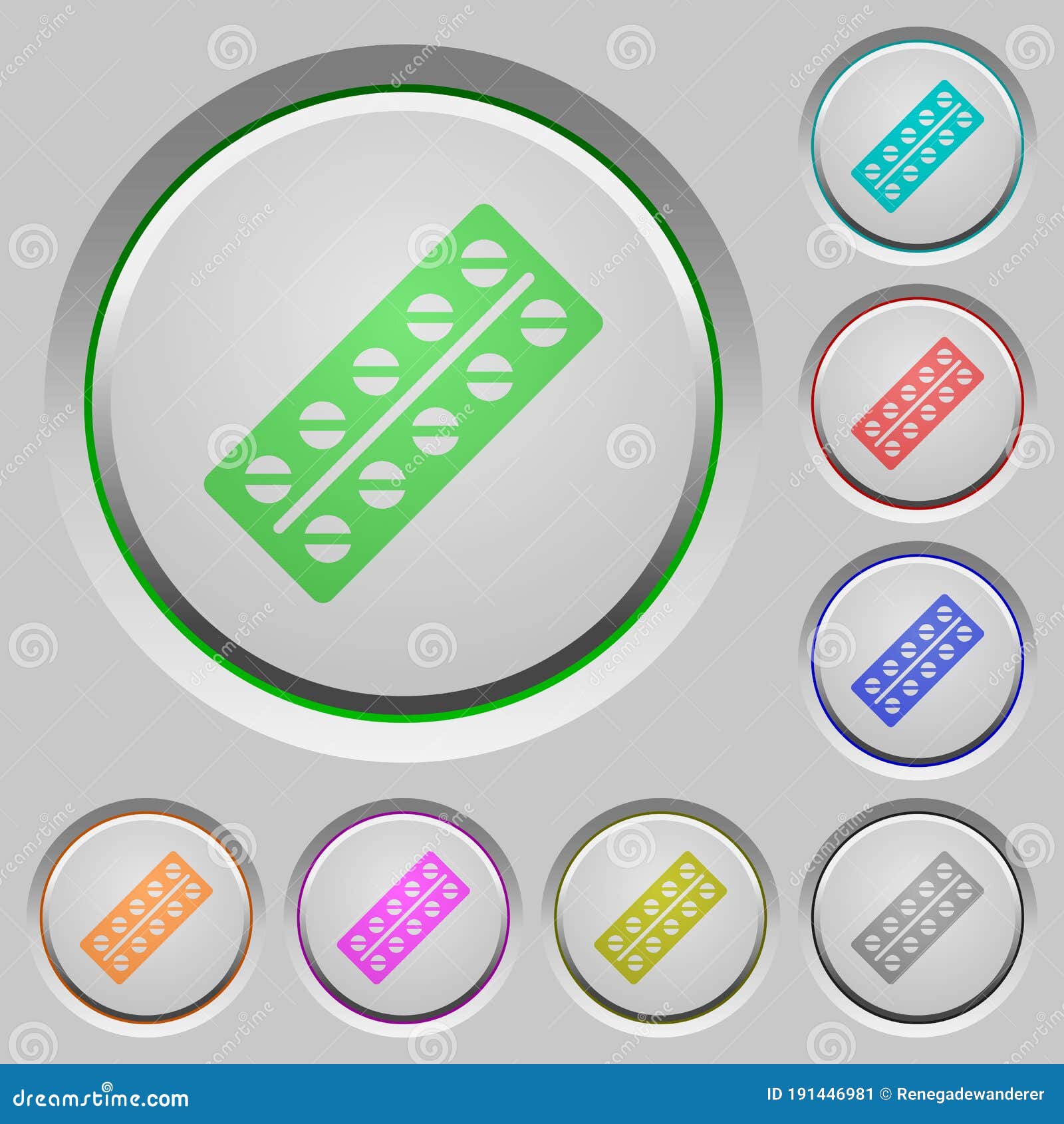 Batch of Pills in Blister Pack Push Buttons Stock Vector - Illustration ...