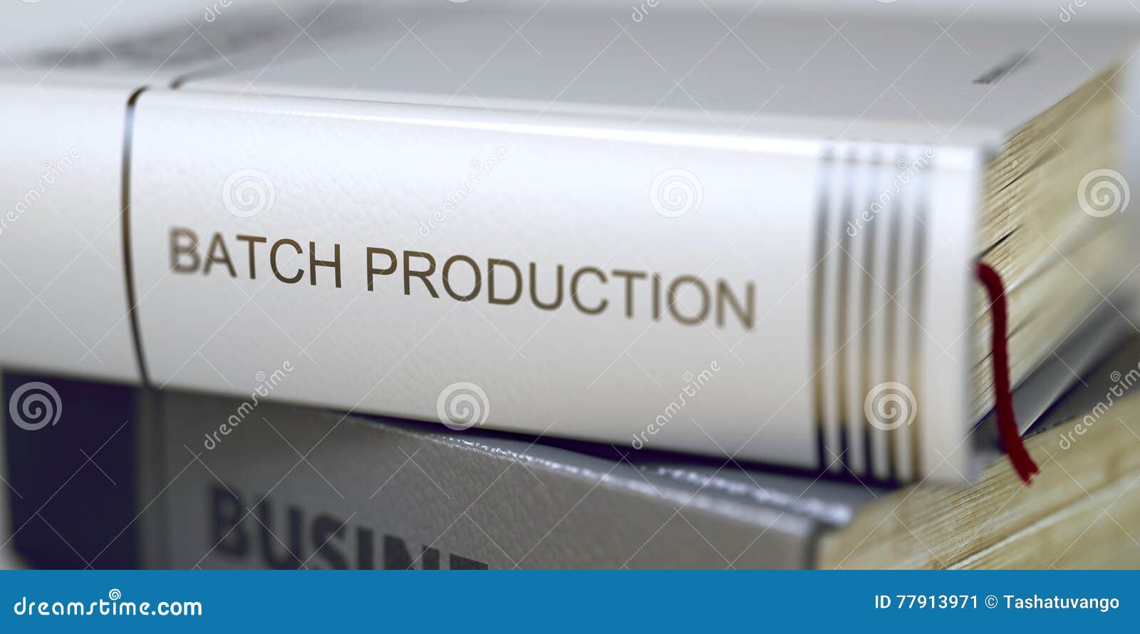 Batch Production. Book Title on the Spine. 3D. Stock Image - Image of ...