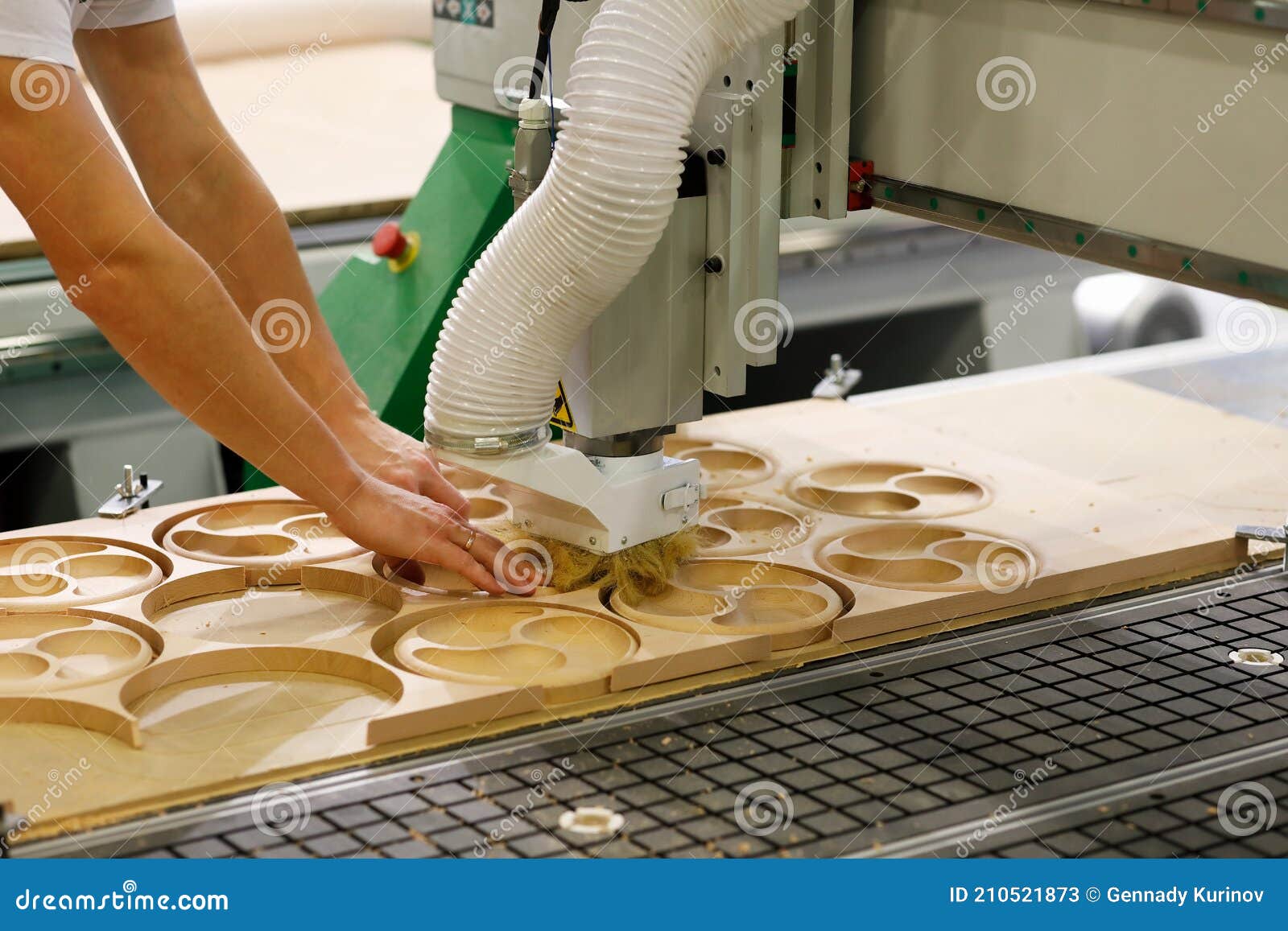 Batch Production Process with CNC Wood Router Stock Image - Image of ...