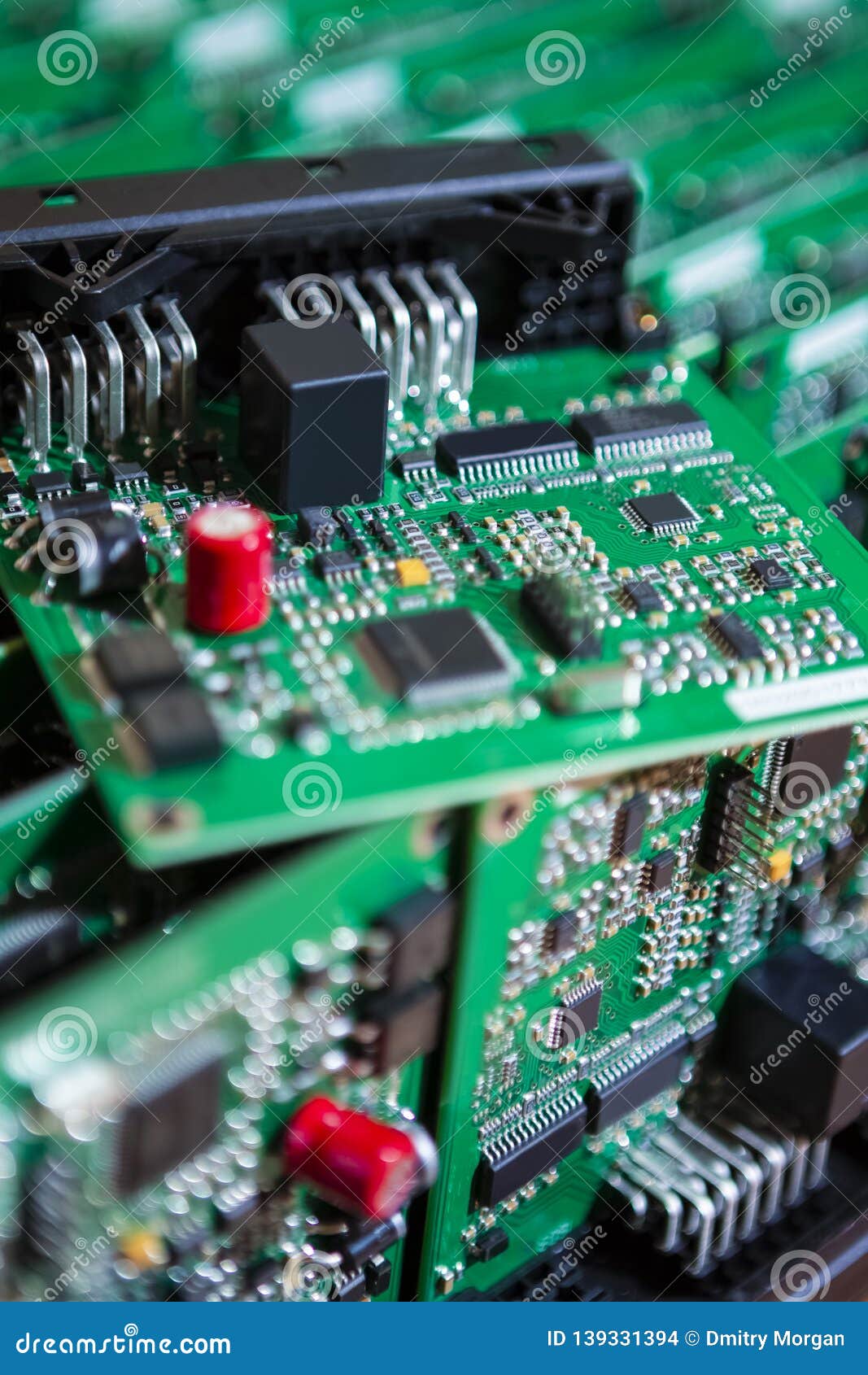 Batch of Ready Automotive Printed Circuit Boards with Surface Mounted ...