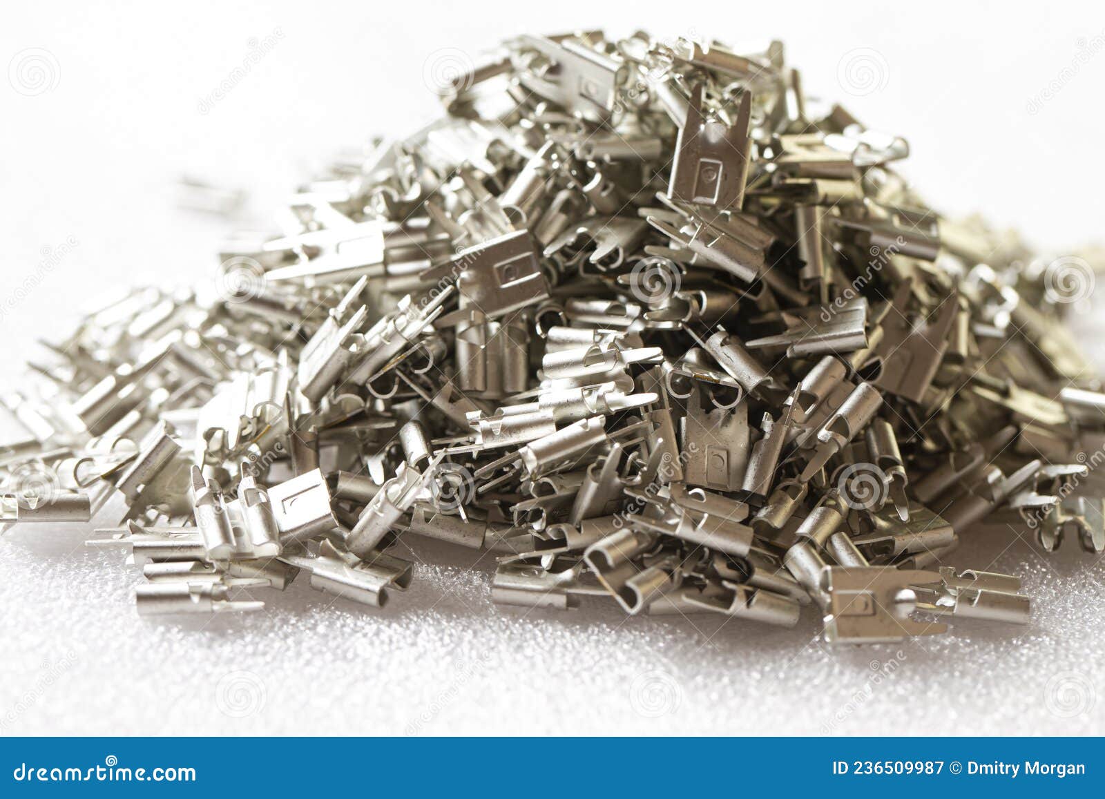 Batch Of Silver Tinned External Connectors For PCB Placed Bulk On White ...