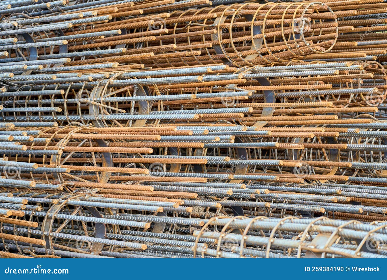 Batch of Steel Rods Organized in a Cylinder for Construction Stock ...