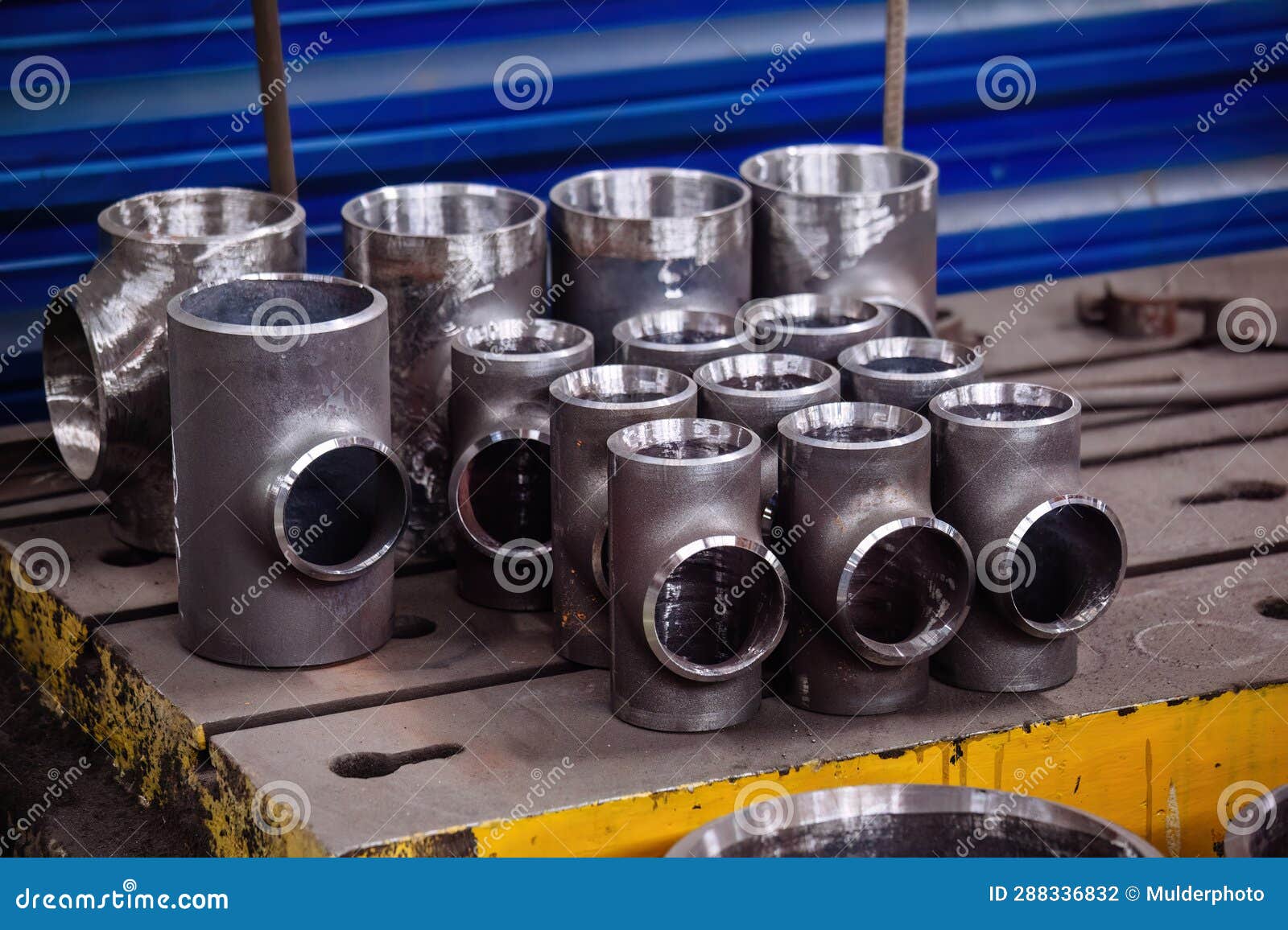 Batch of T Shape Pipe Parts in Factory Stock Photo - Image of corner ...