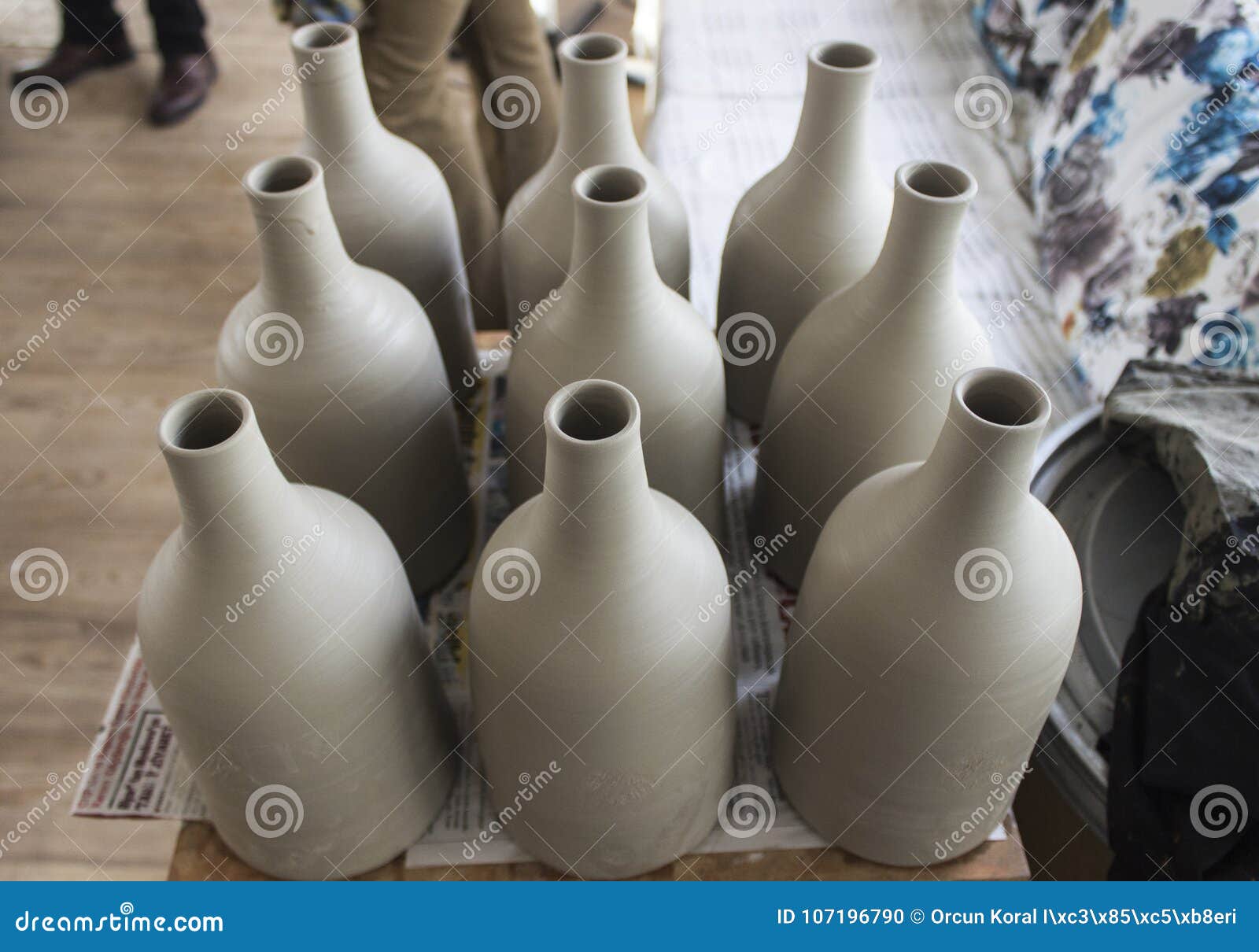 Batch of Traditional Handmade Bottle Design from Gray Colour Raw ...