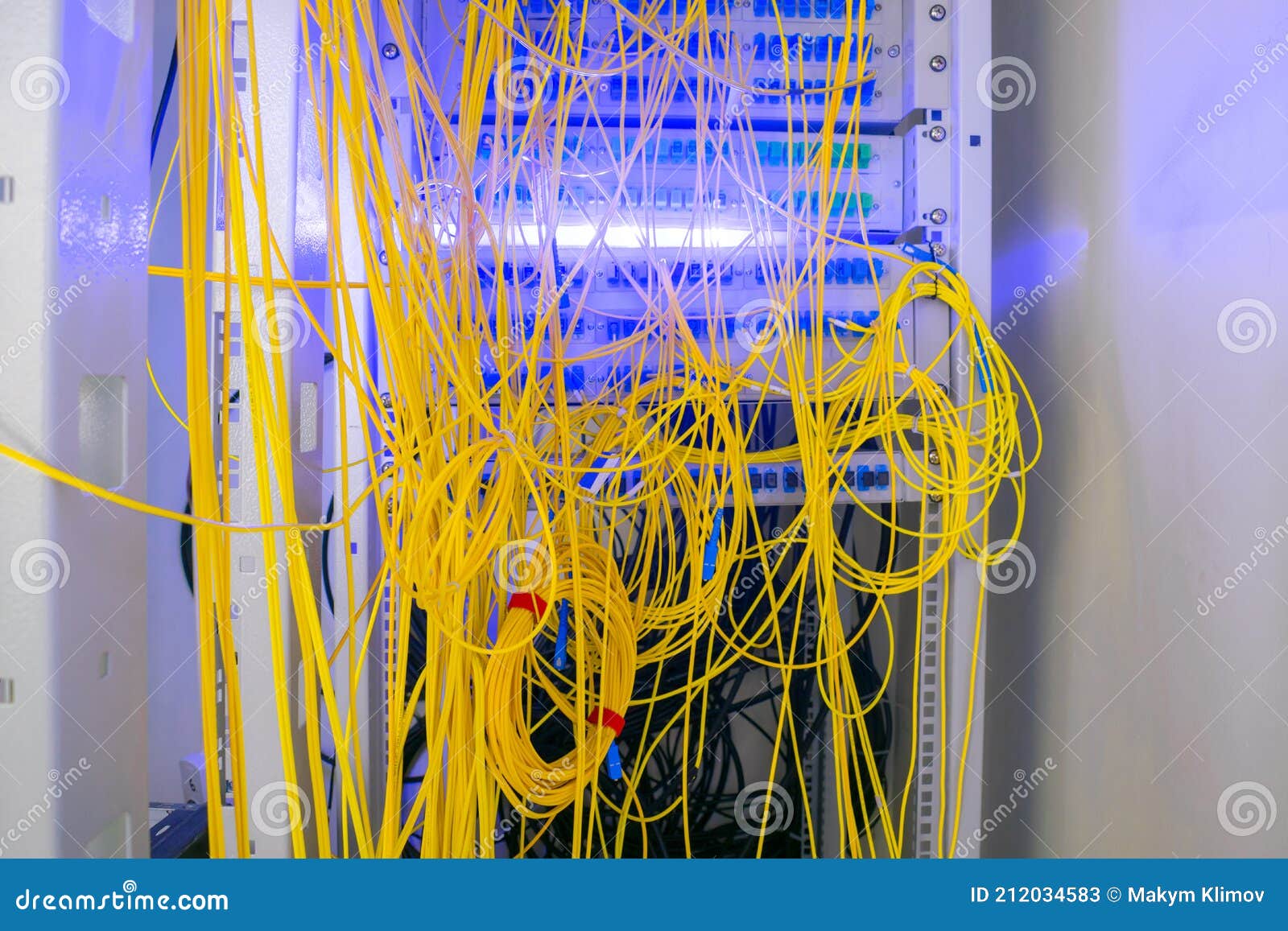 Batch Wires are Connected in the Optical Fiber Distribution Frame ...