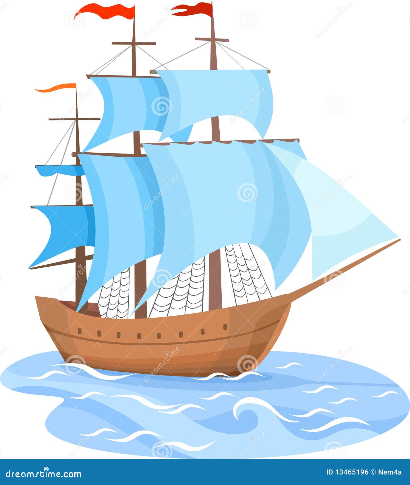 Bateau de navigation illustration de vecteur. Illustration du couleur ...