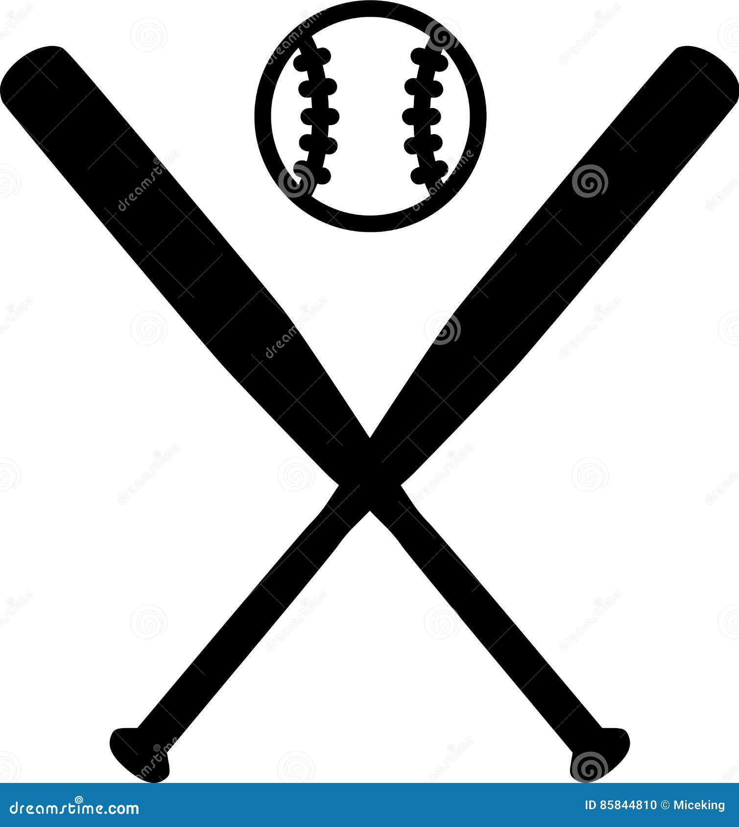 Bates De Béisbol Con La Bola Ilustración del Vector - Ilustración de ...