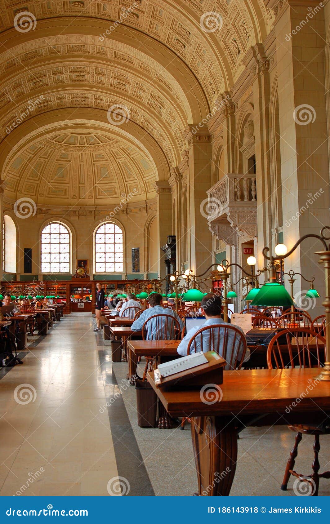 The Bates Reading Room in the Boston Public Library Editorial Stock ...