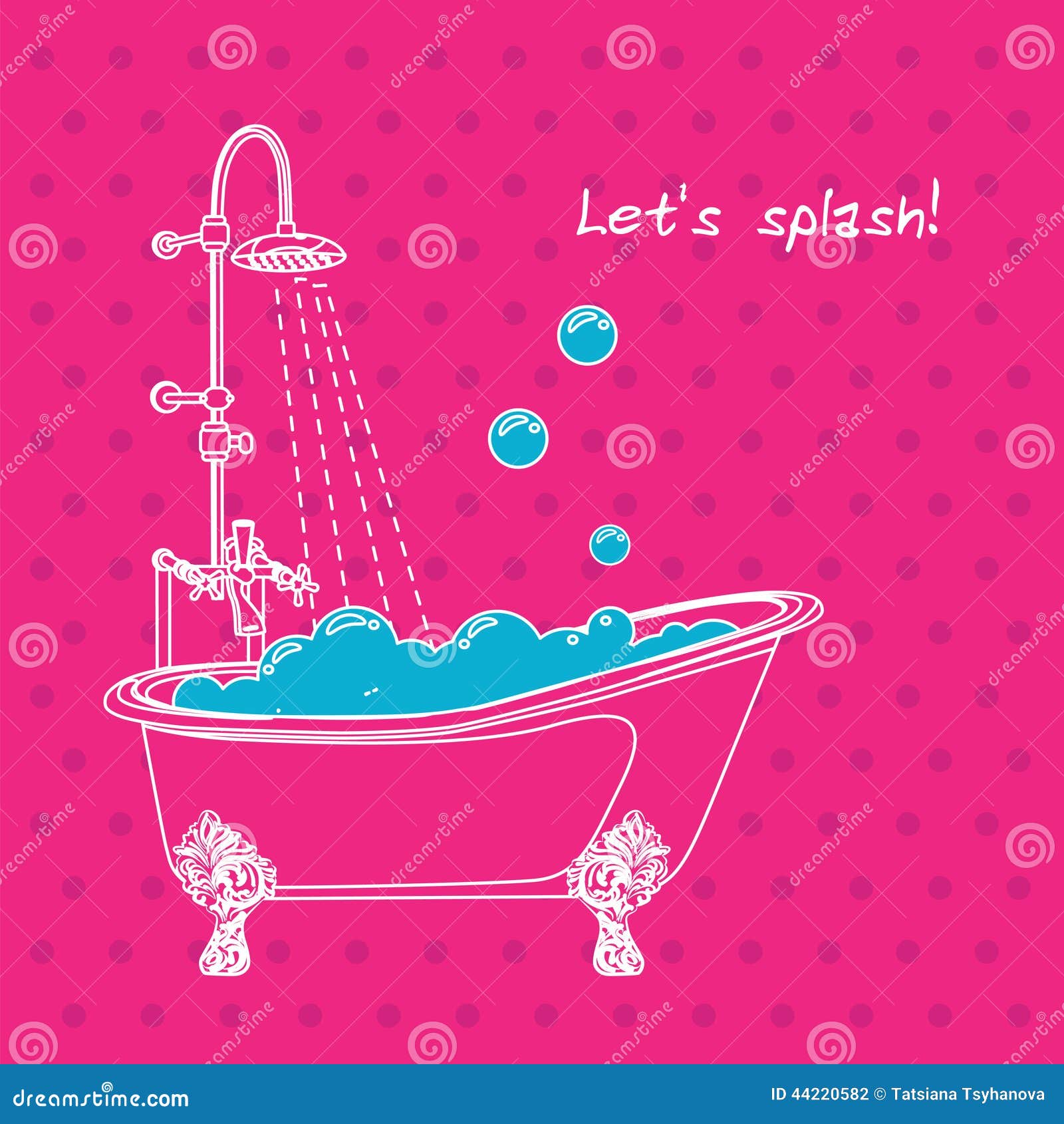 Bath Avec Des Bulles De Savon Cartoon Illustration de Vecteur ...