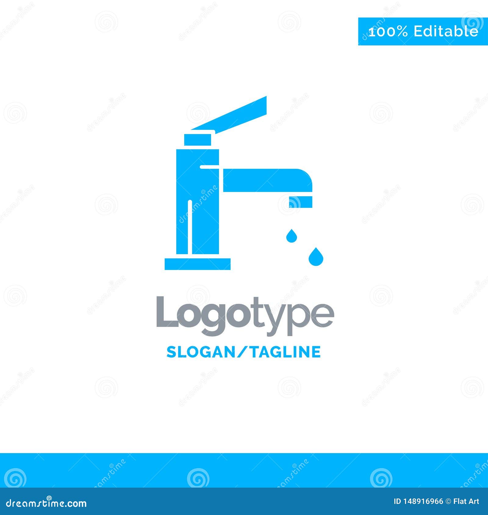 Bath, Bathroom, Cleaning, Faucet, Shower Blue Solid Logo Template ...