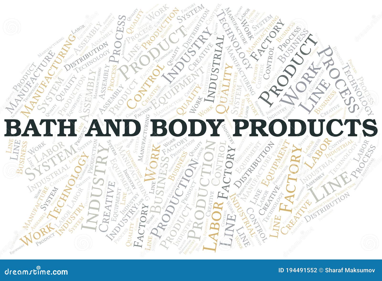 Bath and Body Products Word Cloud Create with Text only. Stock ...