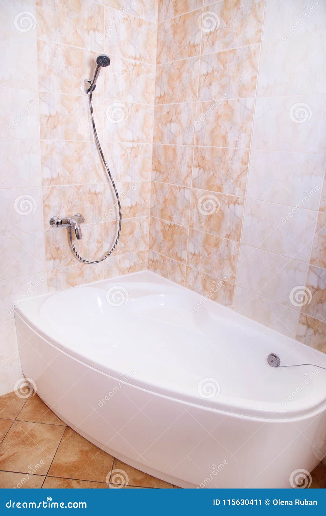 Bath in bright bathroom stock image. Image of clean - 115630411