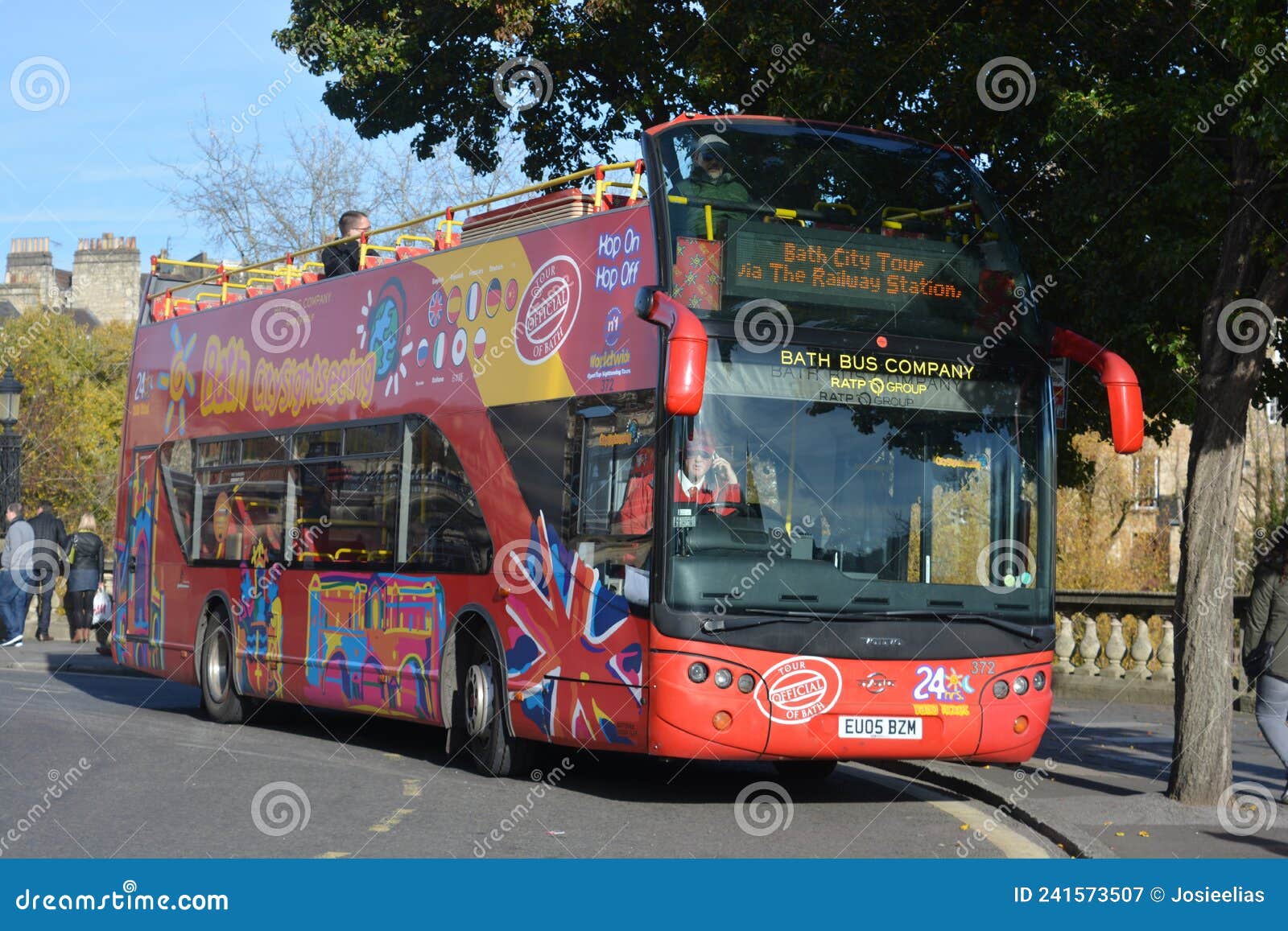 Bath City Tour Bus at Bus Stop Editorial Photography - Image of auto ...