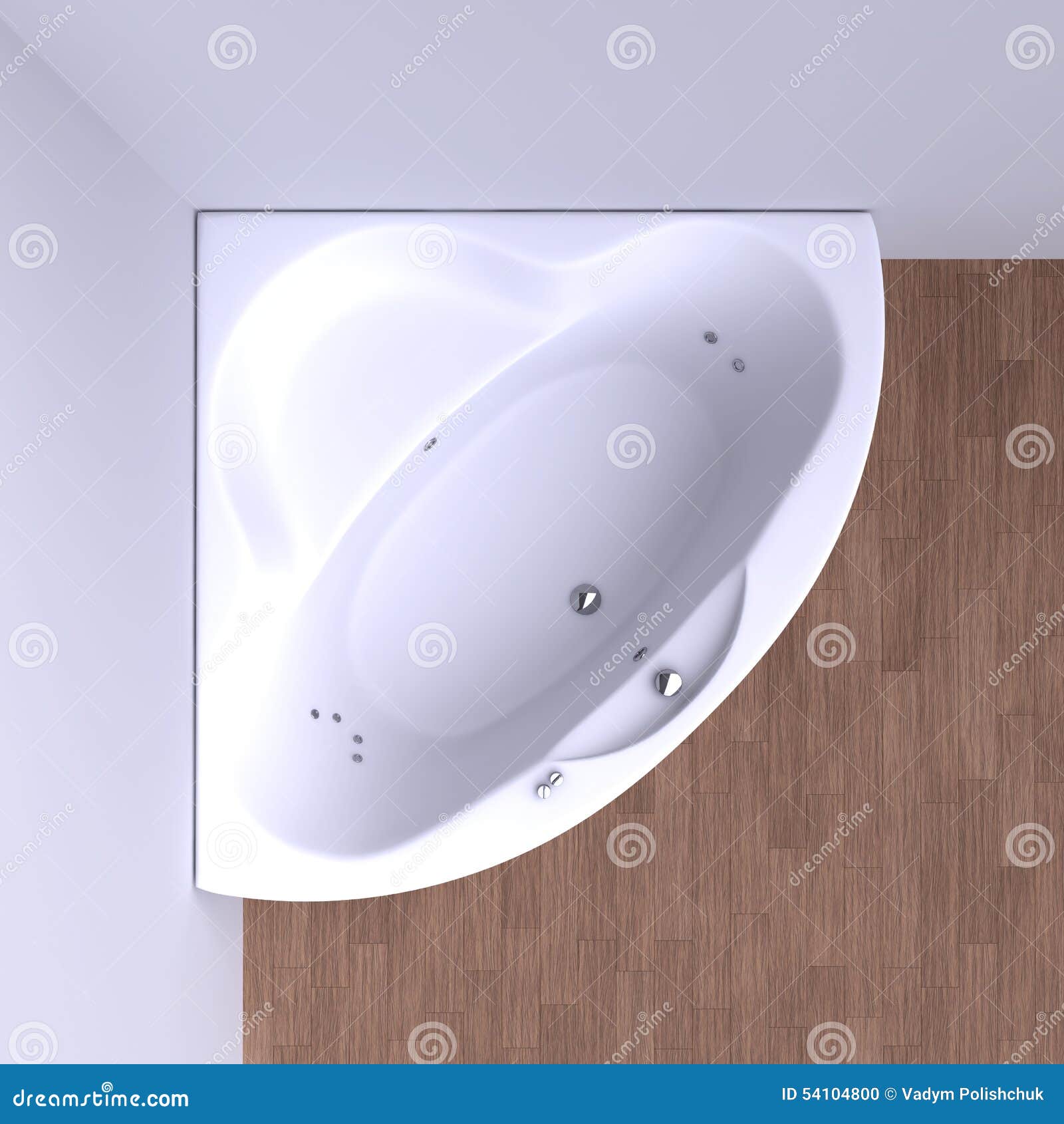 Bath in the Corner of the Bathroom. Stock Illustration - Illustration ...