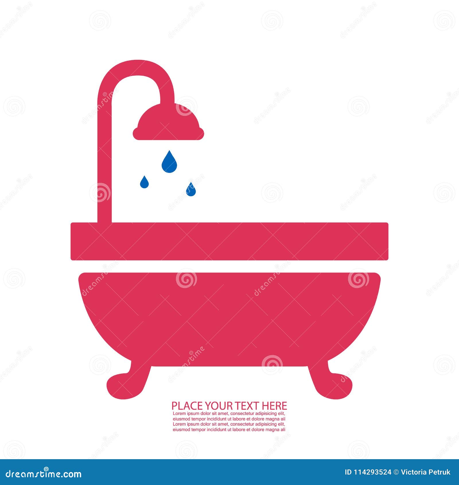 Bath and Dripping Water in a Flat Style Stock Vector - Illustration of ...