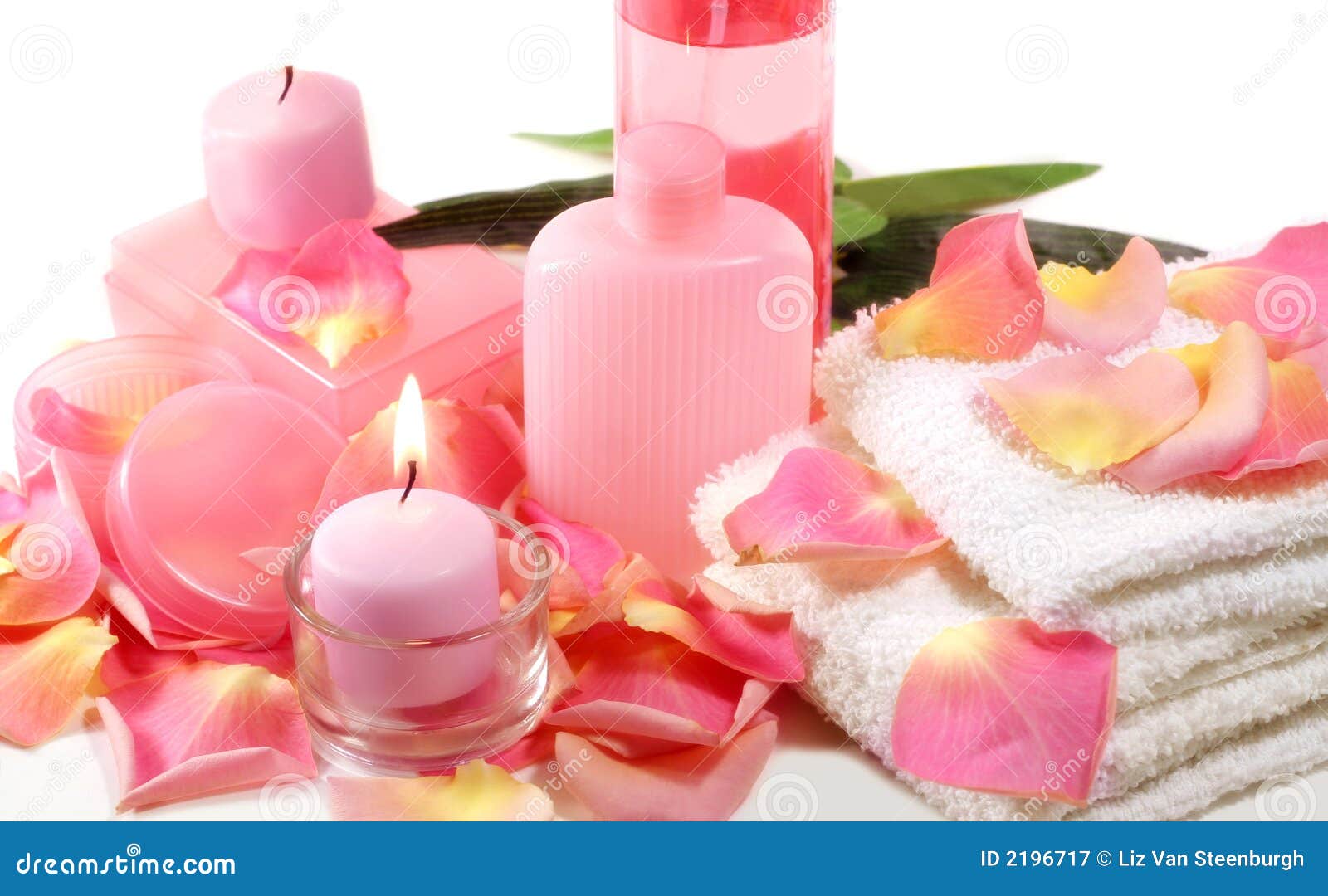 Bath Essentials stock image. Image of luxury, petals, items - 2196717