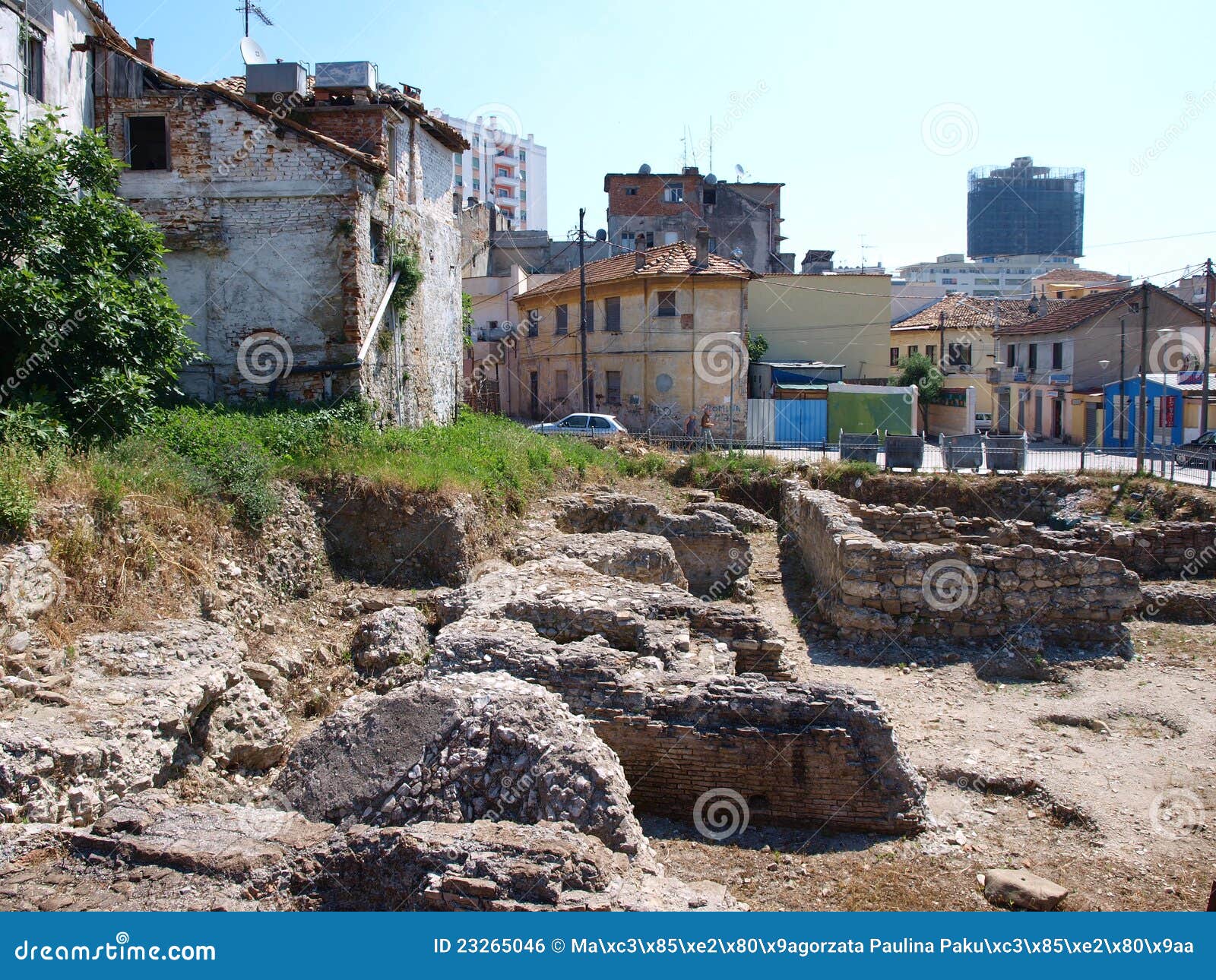 DURRES, ALBANIA: View Of The Highway And The Ancient Venetian Tower In ...