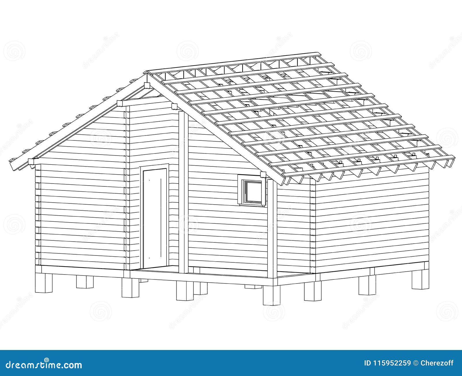 Bath house project. Vector stock vector. Illustration of architecture ...