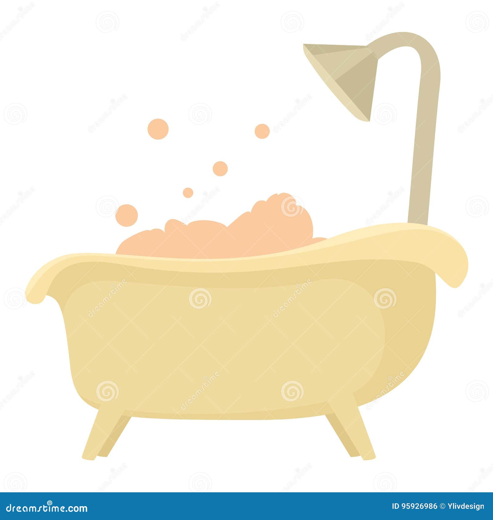 Bath icon, cartoon style stock vector. Illustration of household - 95926986